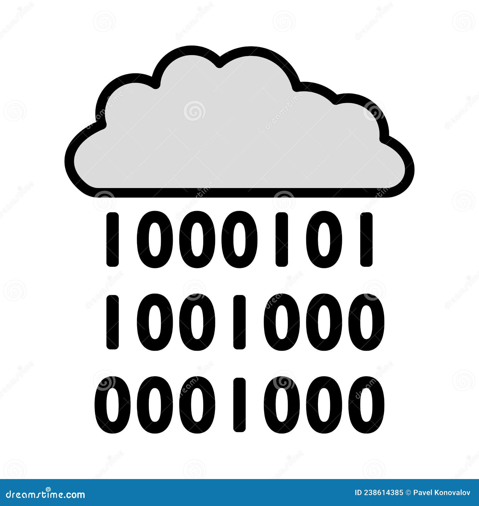 Cloud Data Stream Icon stock vector. Illustration of cloud - 238614385