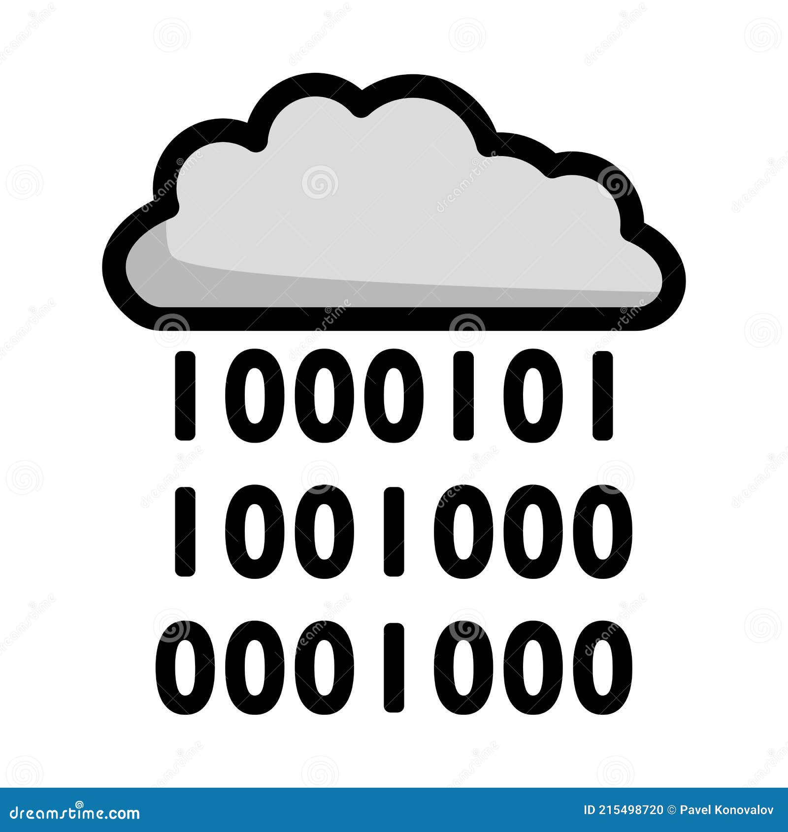 Cloud Data Stream Icon stock vector. Illustration of icon - 215498720
