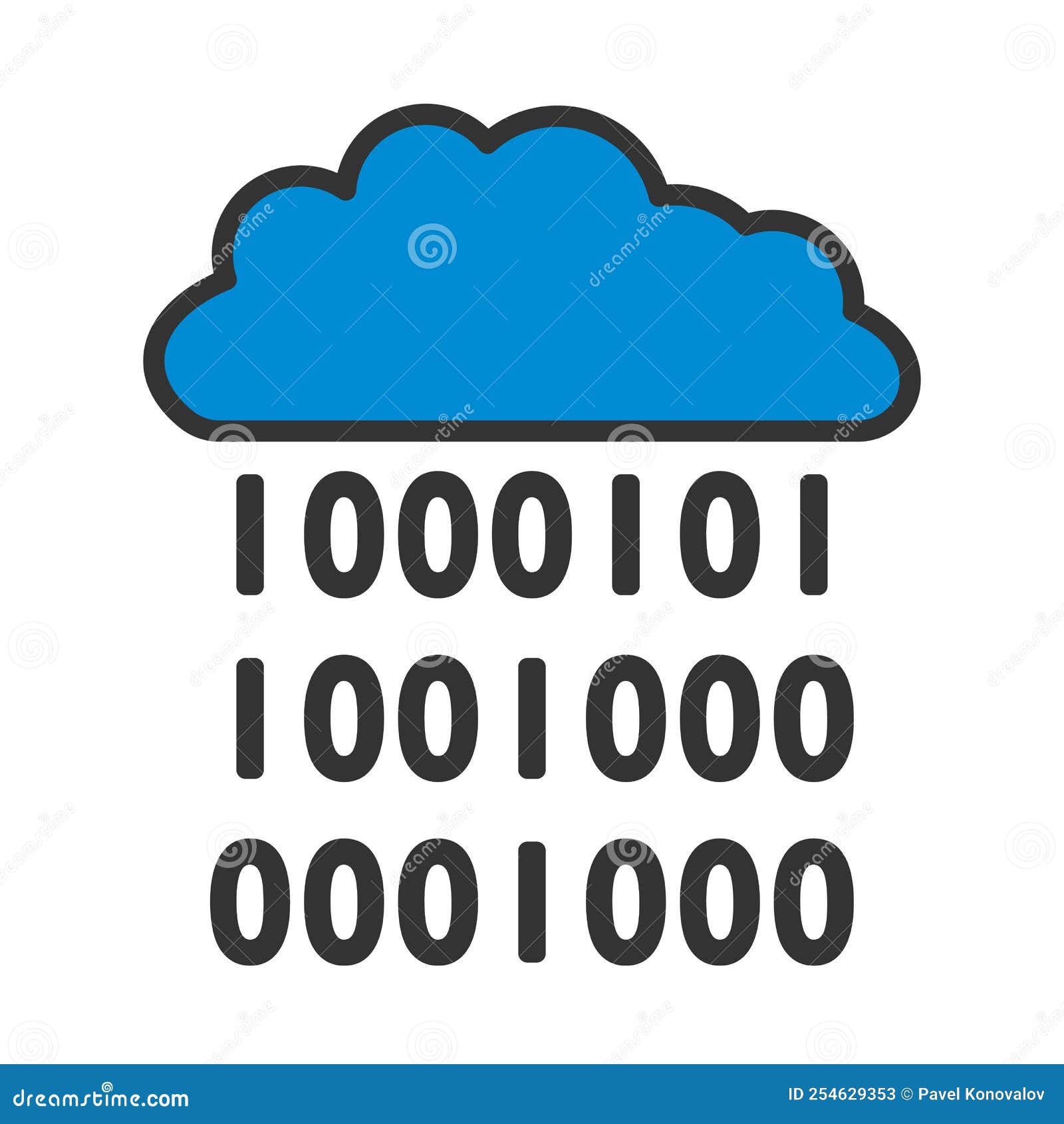 Cloud Data Stream Icon stock vector. Illustration of computer - 254629353