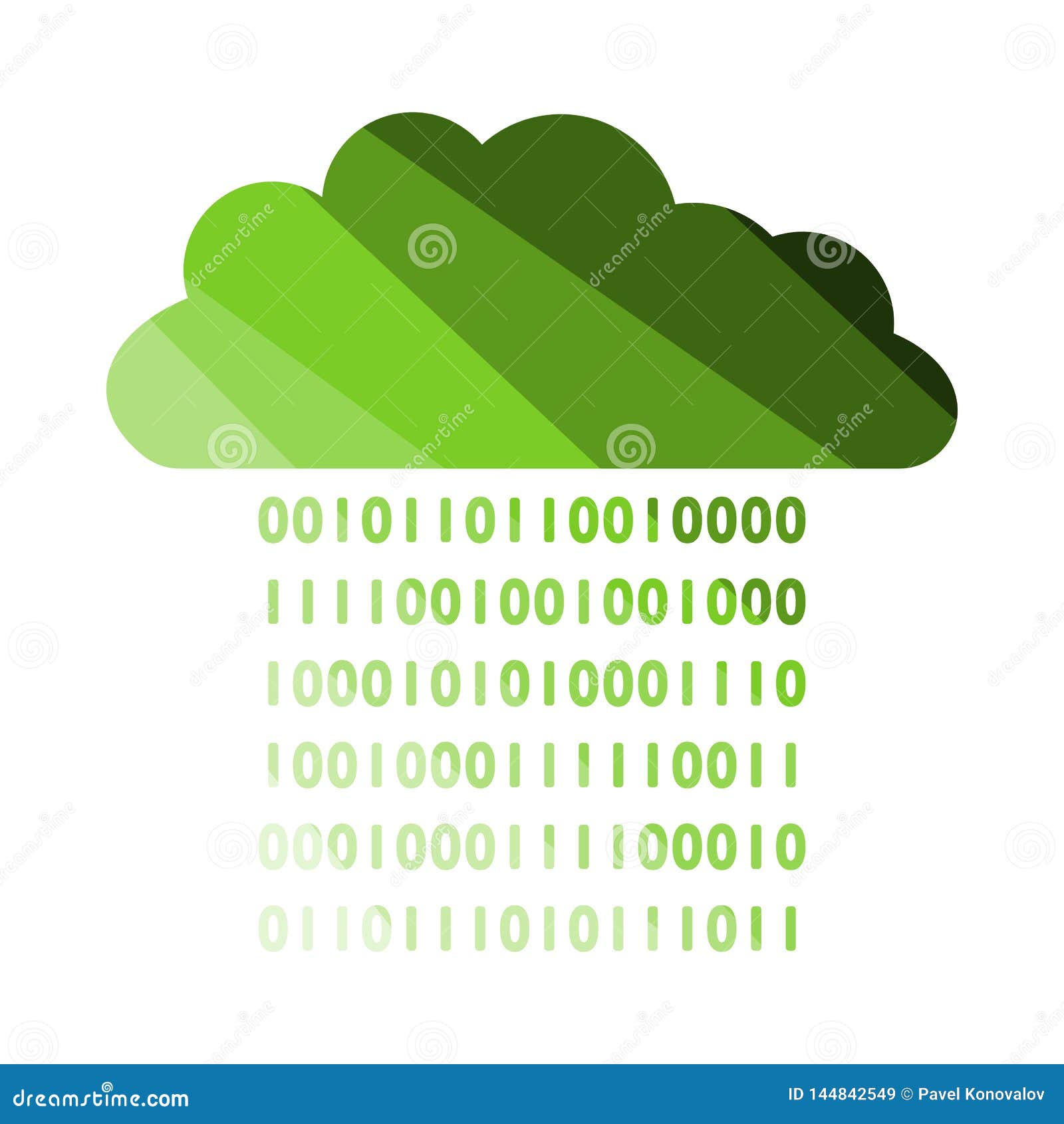 Cloud Data Stream Icon stock vector. Illustration of rain - 144842549