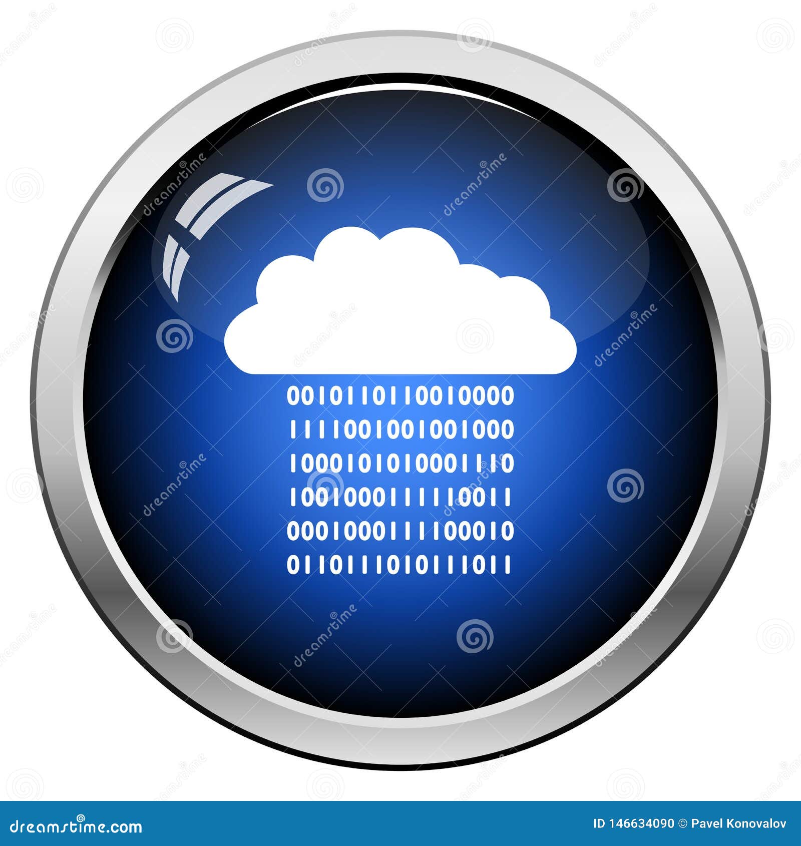 Cloud Data Stream Icon stock vector. Illustration of binary - 146634090