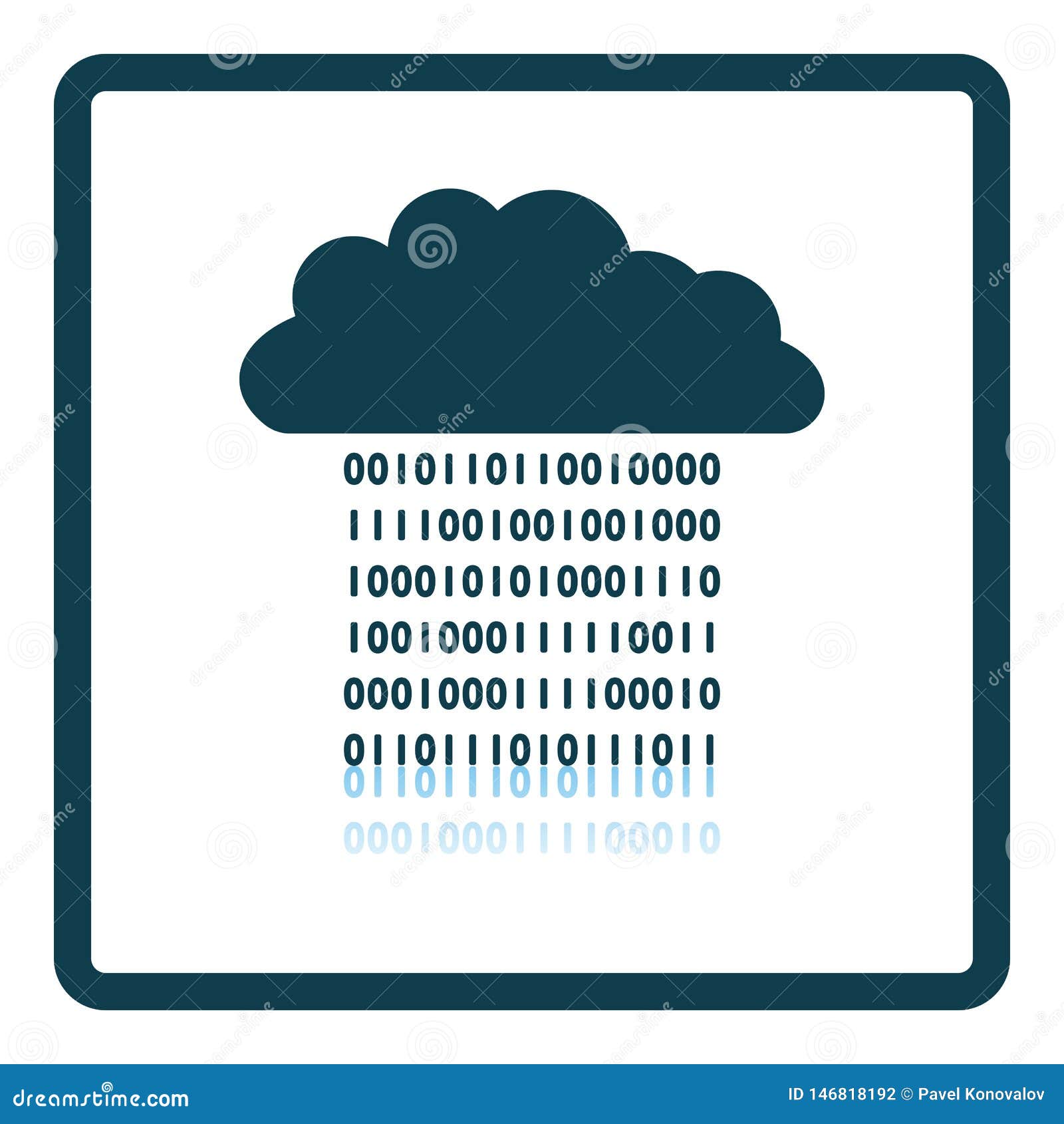 Cloud Data Stream Icon stock vector. Illustration of color - 146818192