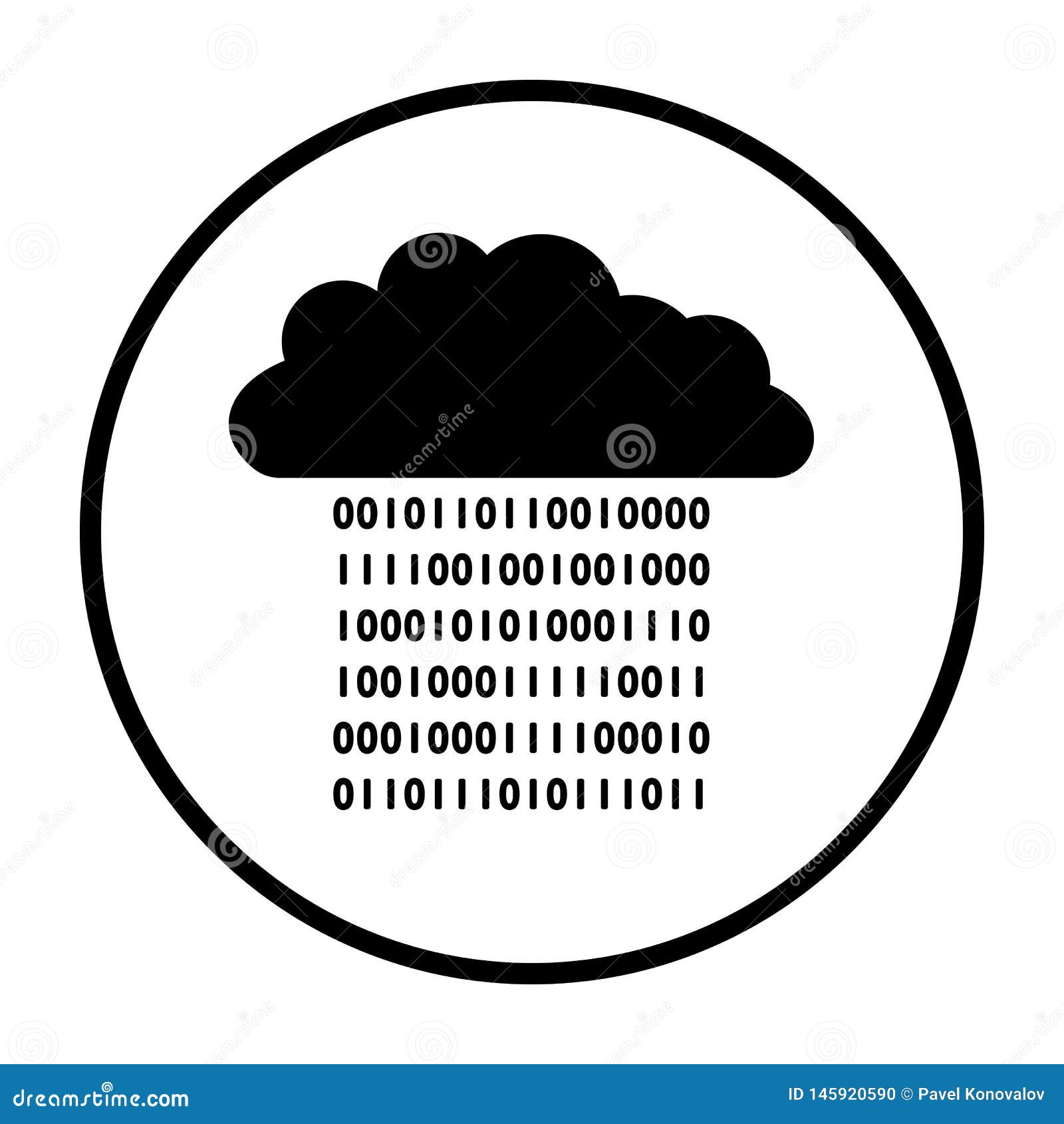 Cloud Data Stream Icon stock vector. Illustration of digital - 145920590