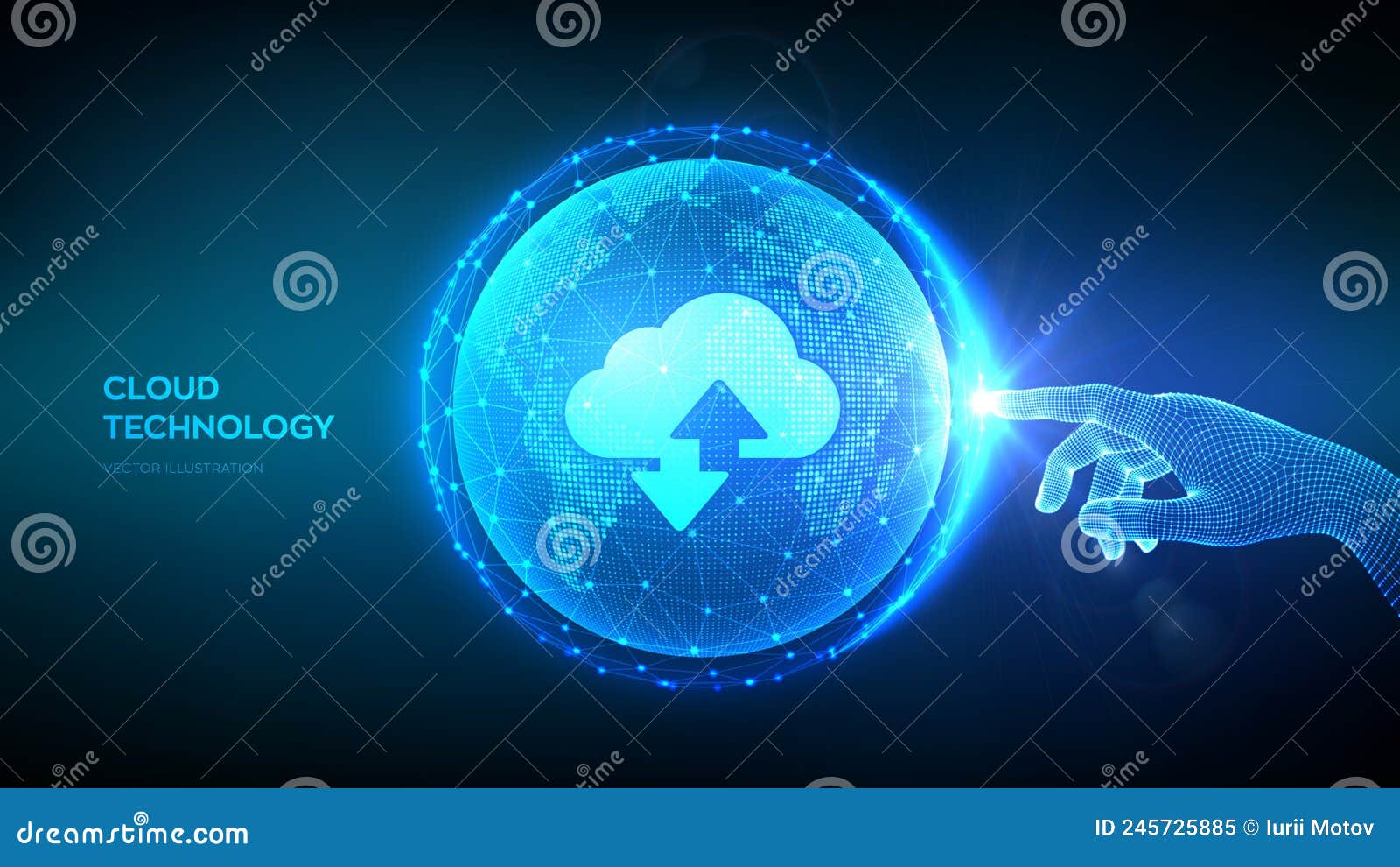 Cloud Data Technology Abstract Concept. Cloud Computing Service Stock ...