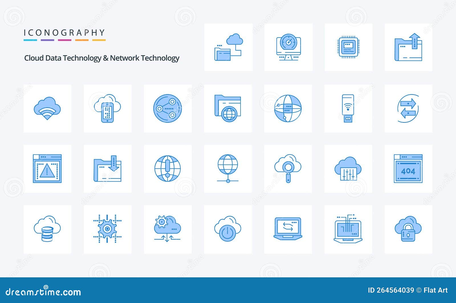 25 Cloud Data Technology and Network Technology Blue Icon Pack Stock ...