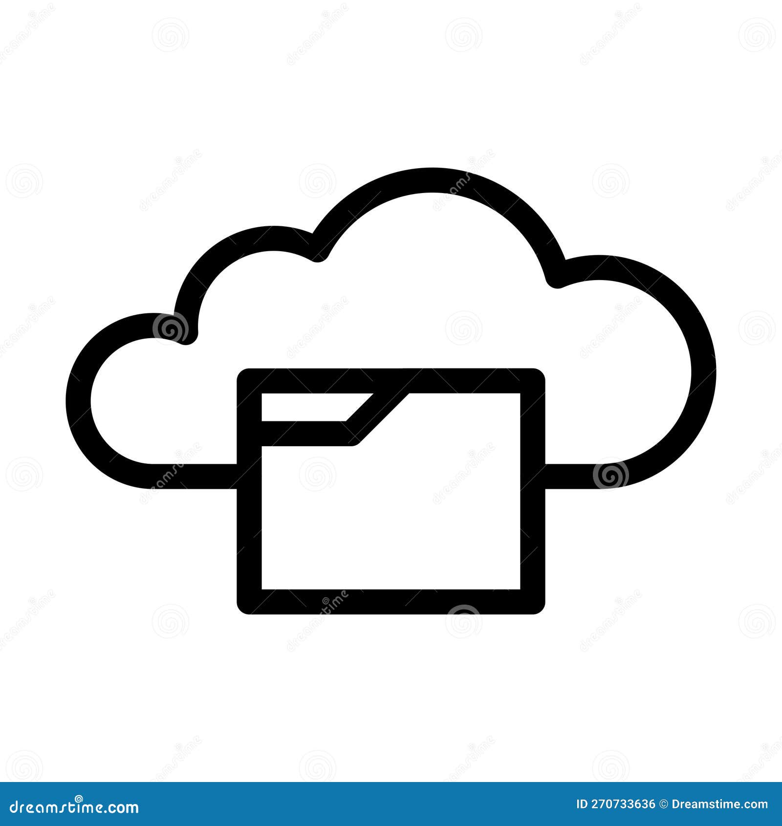 Cloud Data Thick Line Icon Stock Illustration Illustration Of Icons