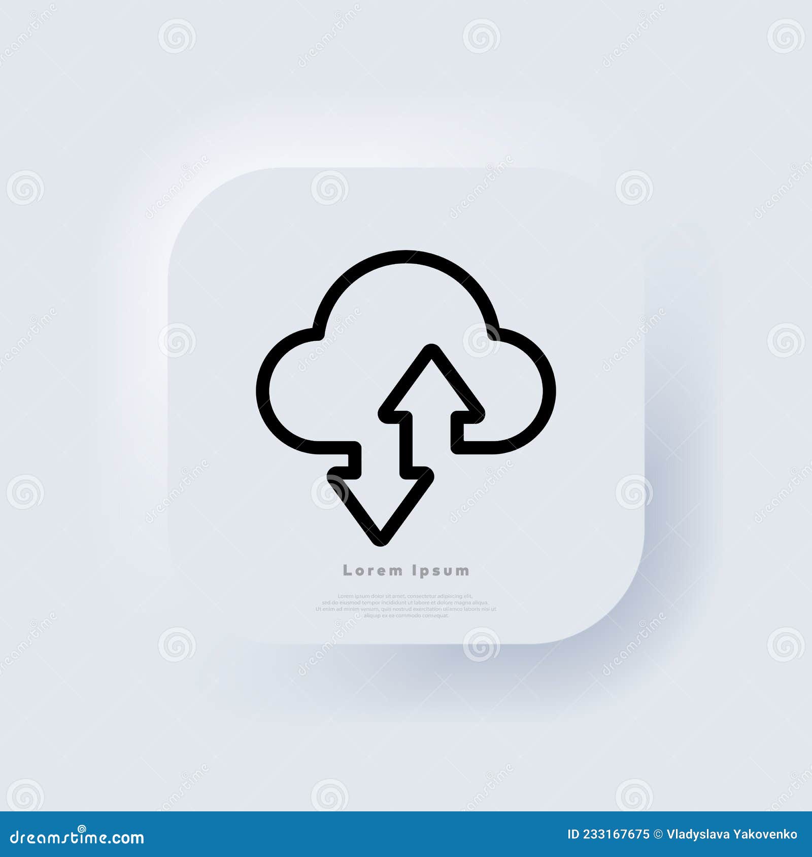 Cloud Data Transfer Icon. Cloud with Arrows Icon. Download and Upload ...