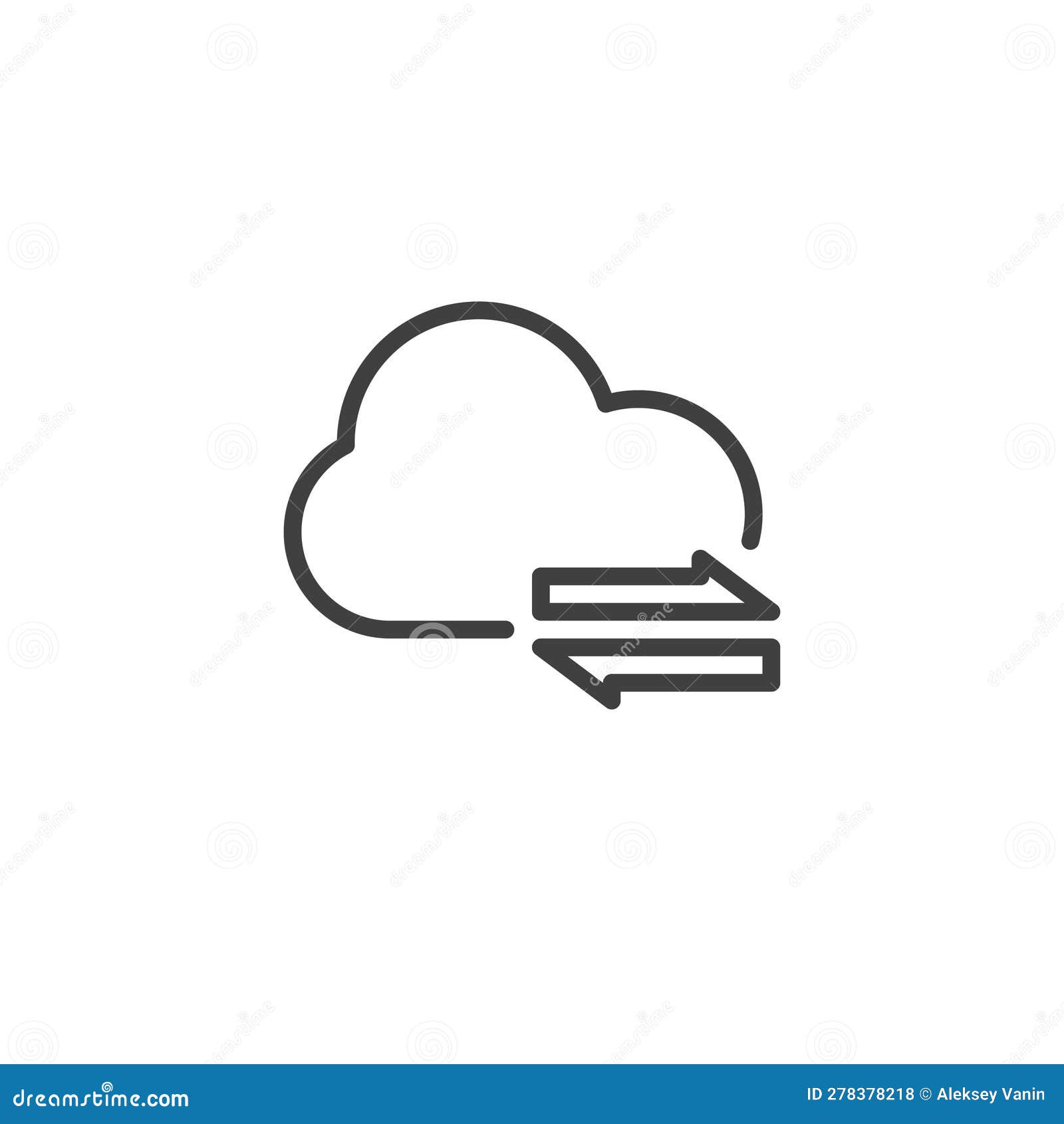 Cloud Data Transfer Line Icon Stock Illustration - Illustration of ...