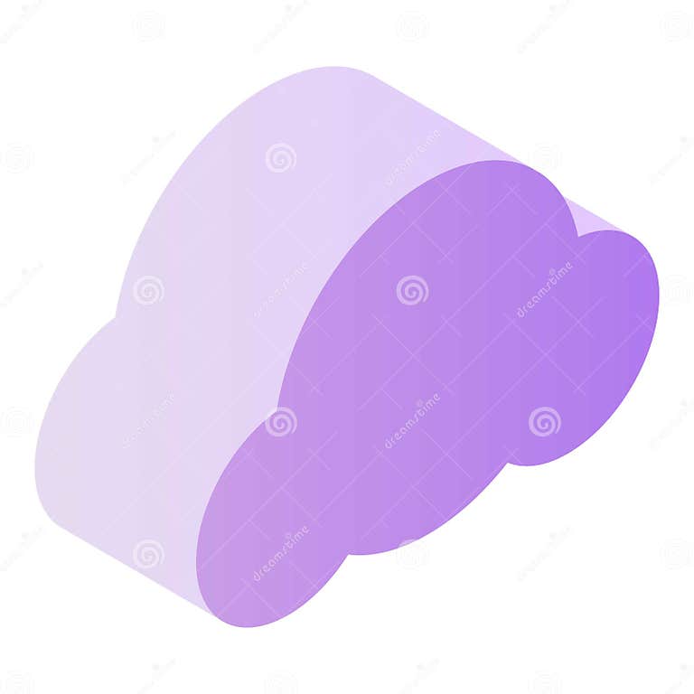 Cloud Data Type Icon, Isometric Style Stock Vector - Illustration of ...