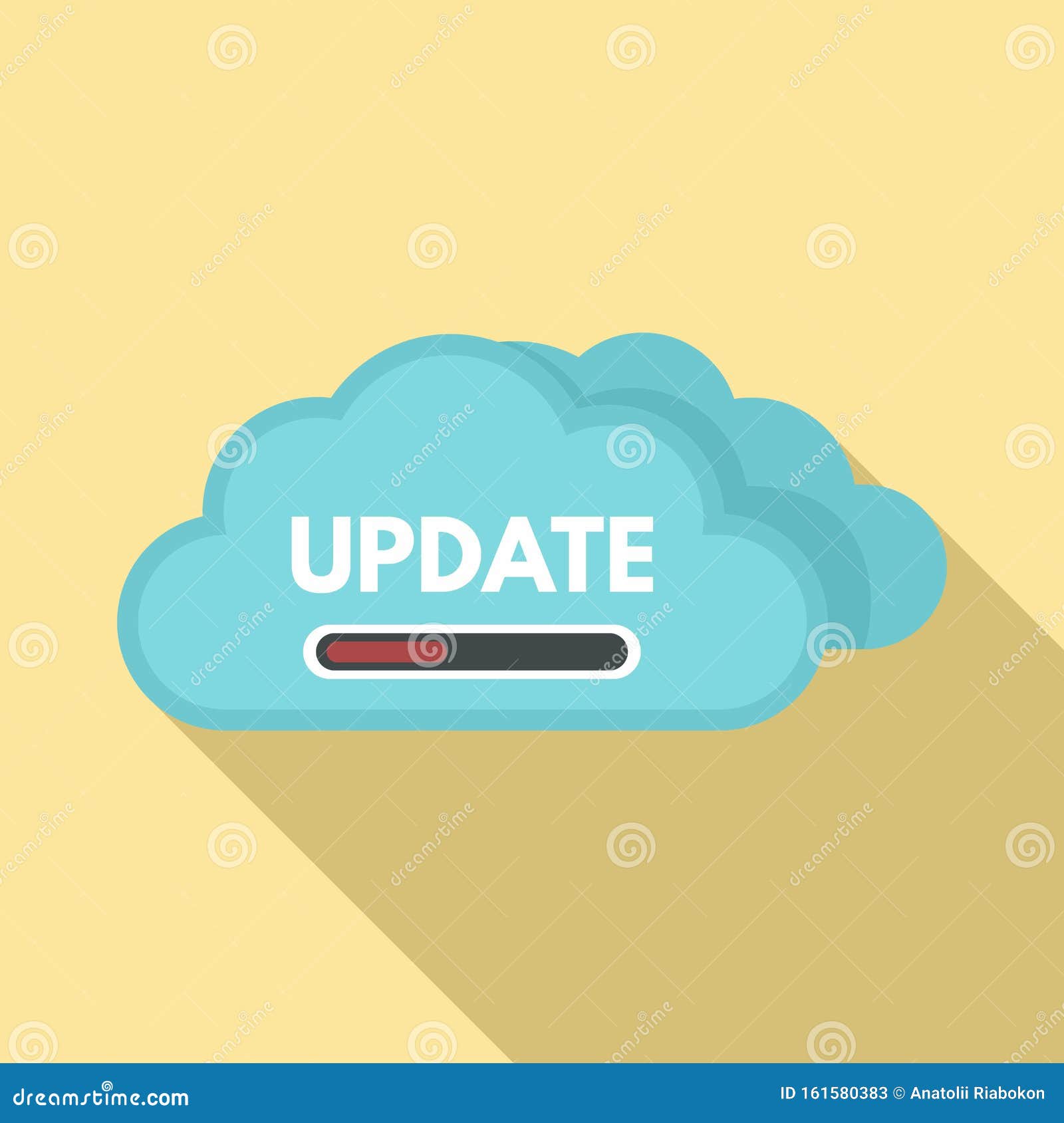 Cloud Data Update Icon, Flat Style Stock Vector - Illustration of lock ...