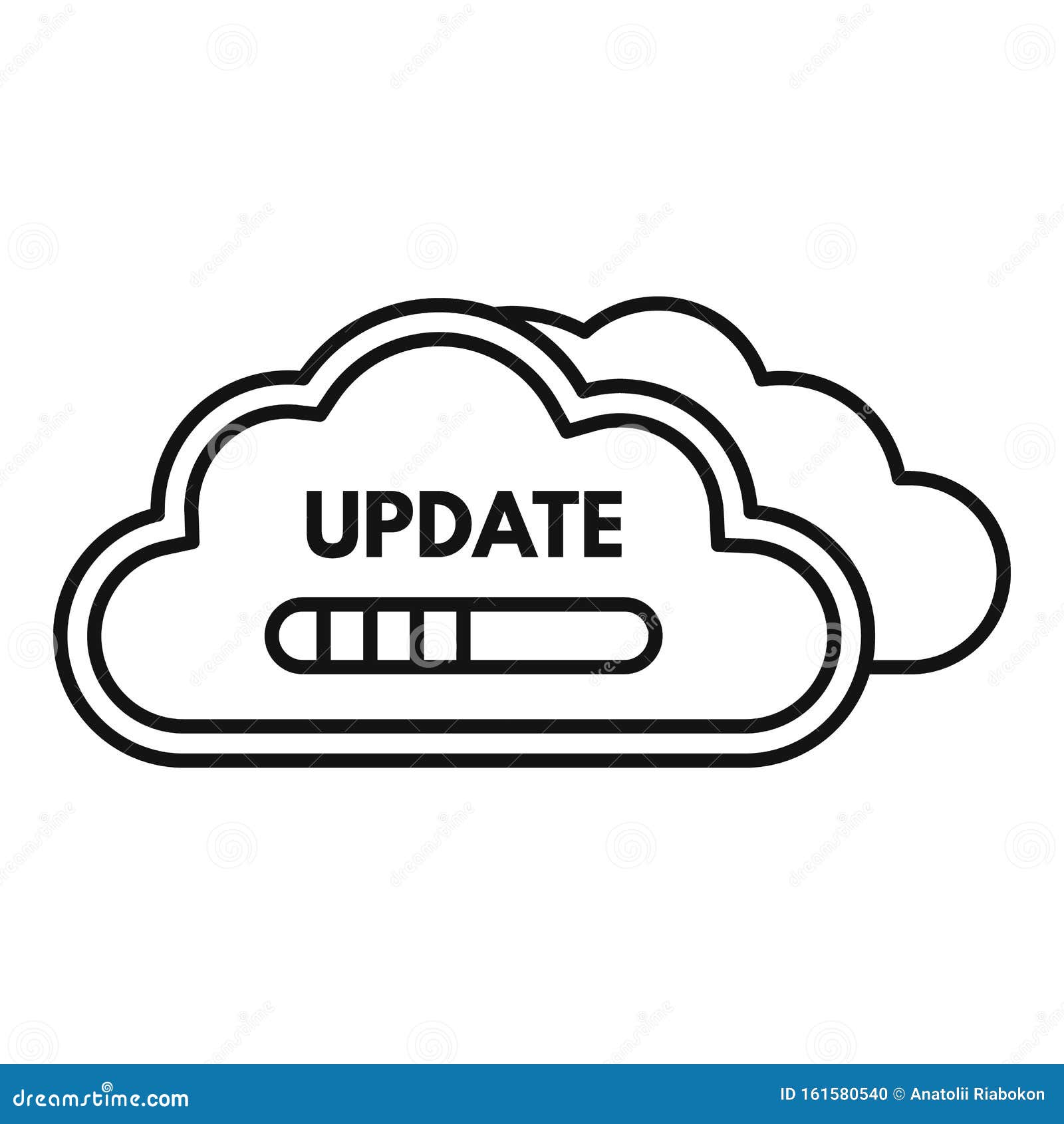 Cloud Data Update Icon, Outline Style Stock Vector - Illustration of ...
