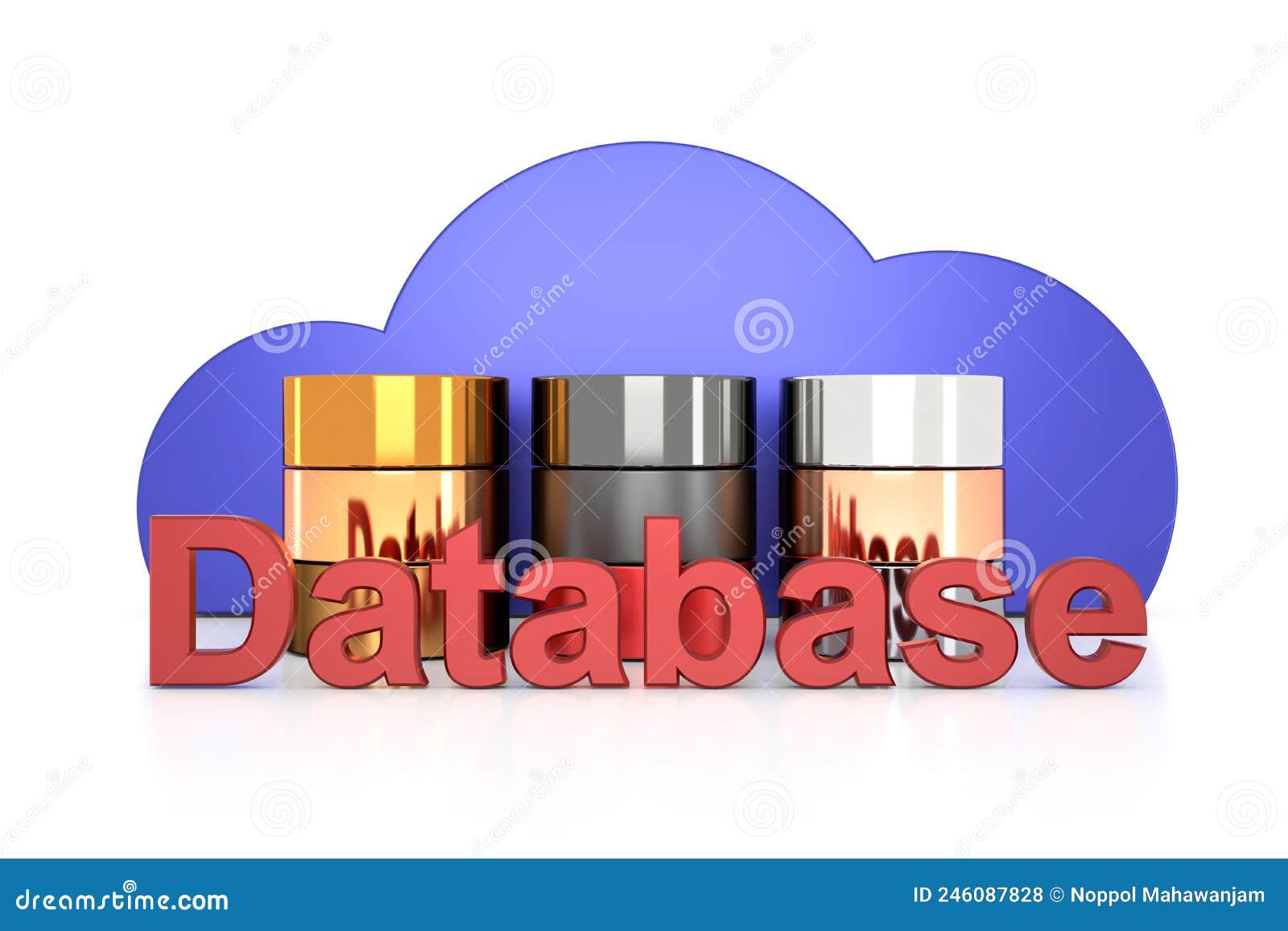 Cloud Database Design. 3D Rendering Stock Illustration - Illustration ...