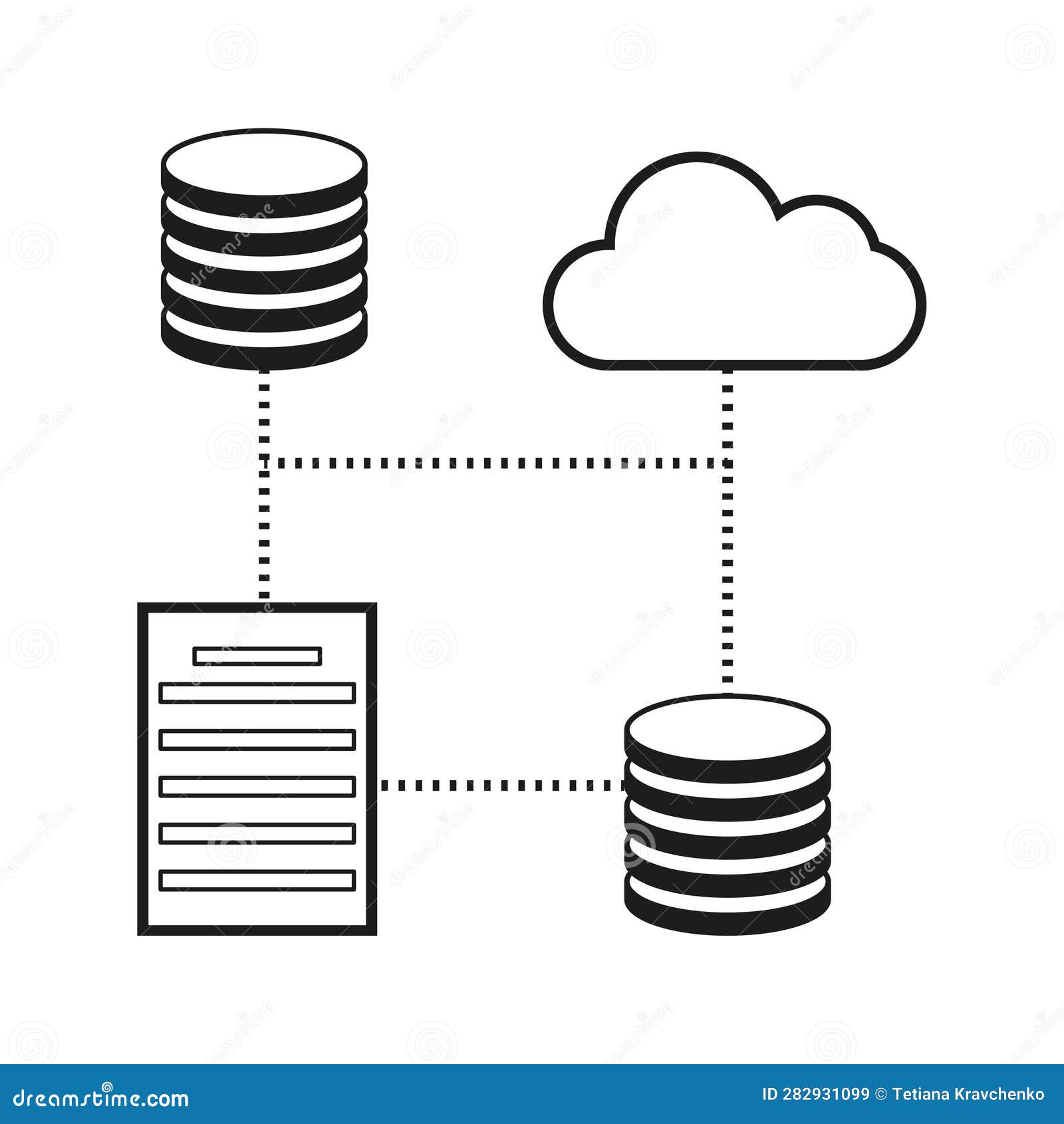 Cloud Database Icon. Data Base Scheme Icon. Vector Illustration. Stock ...