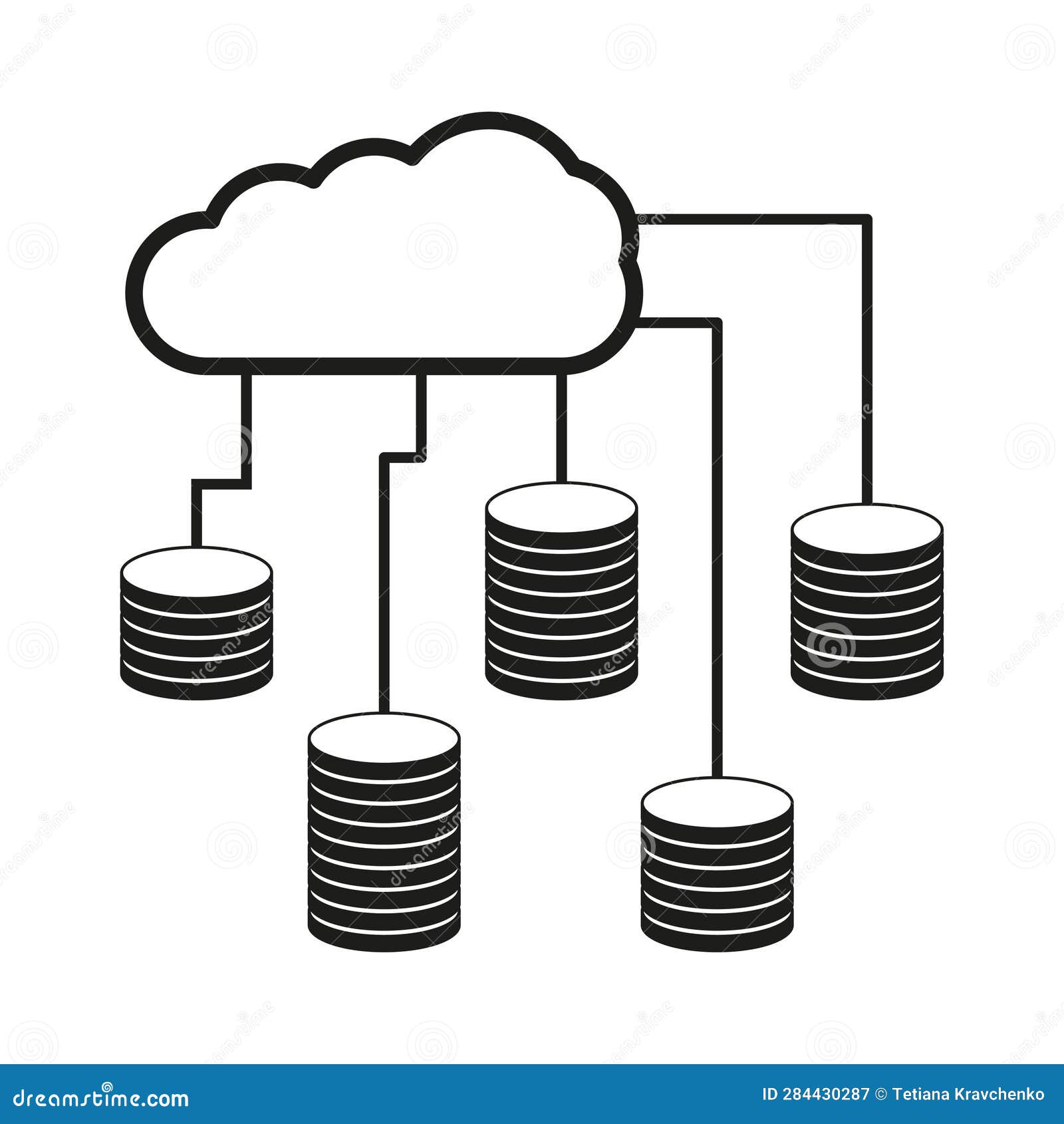 Cloud Database Icon. Data Dase Icon. Vector Illustration. Stock Image ...