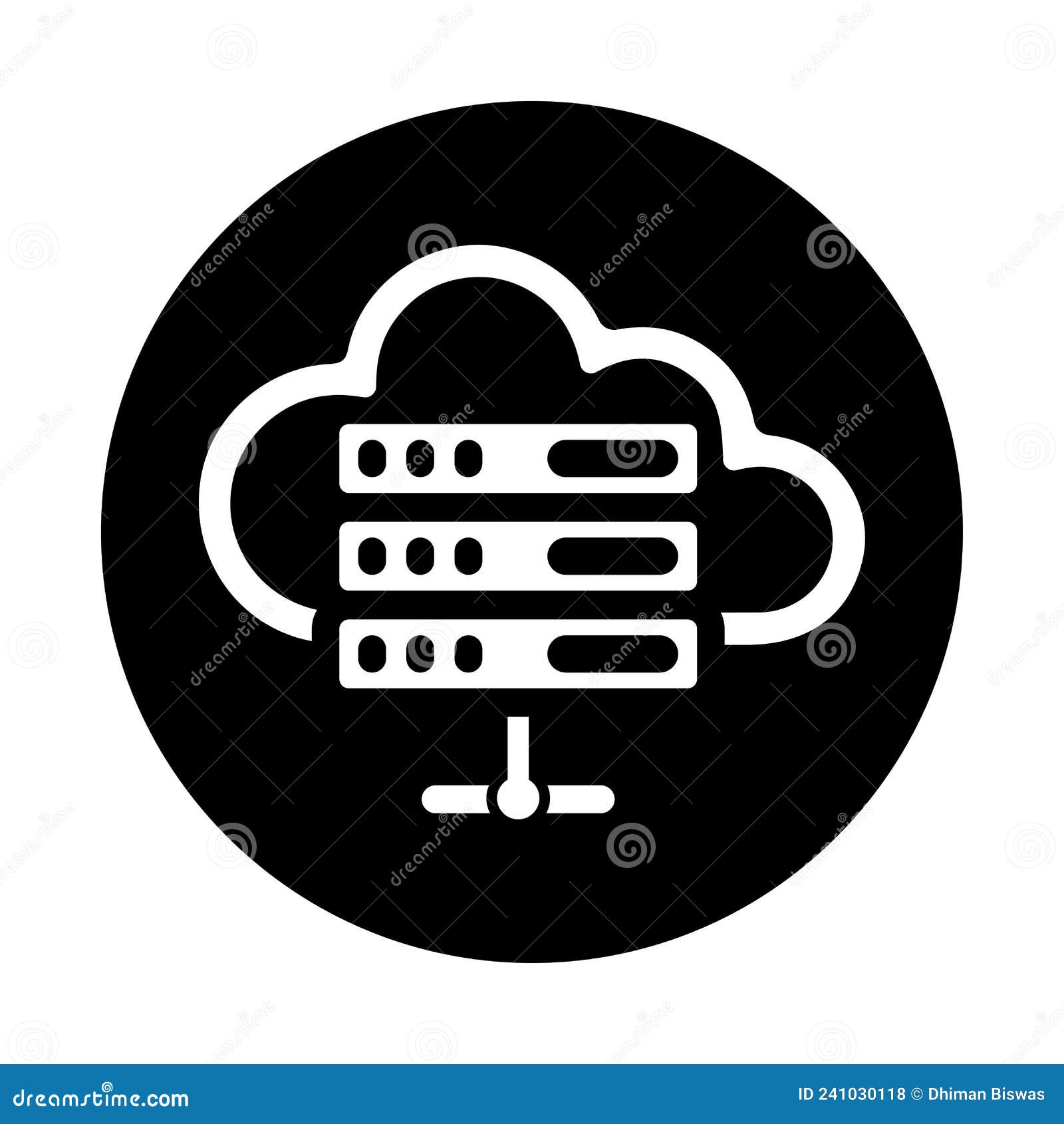 Cloud, Database Icon. Black Vector Graphics Stock Illustration ...