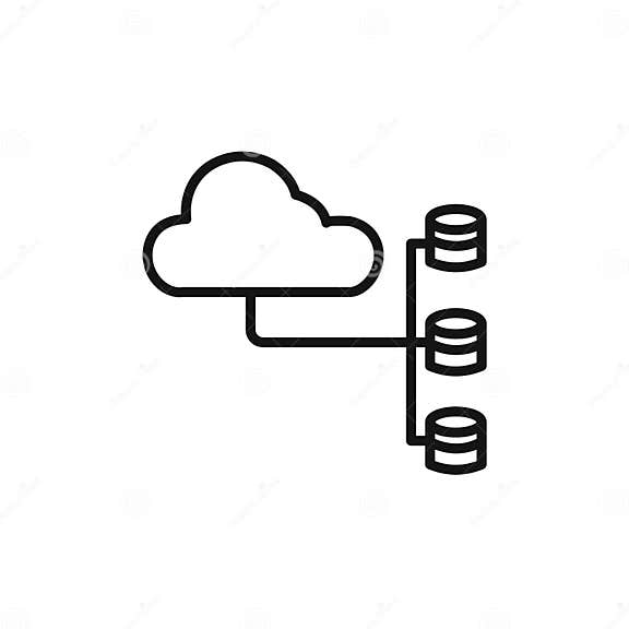 Cloud Database Icon Vector Set Collection for Web Stock Illustration ...