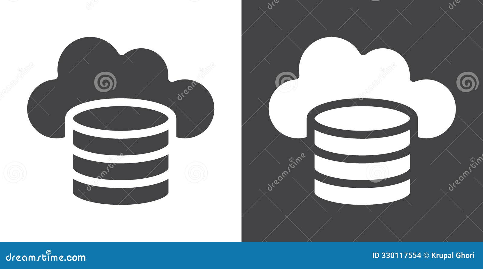 Cloud Database Icon Thin Line Illustration Set Stock Illustration ...