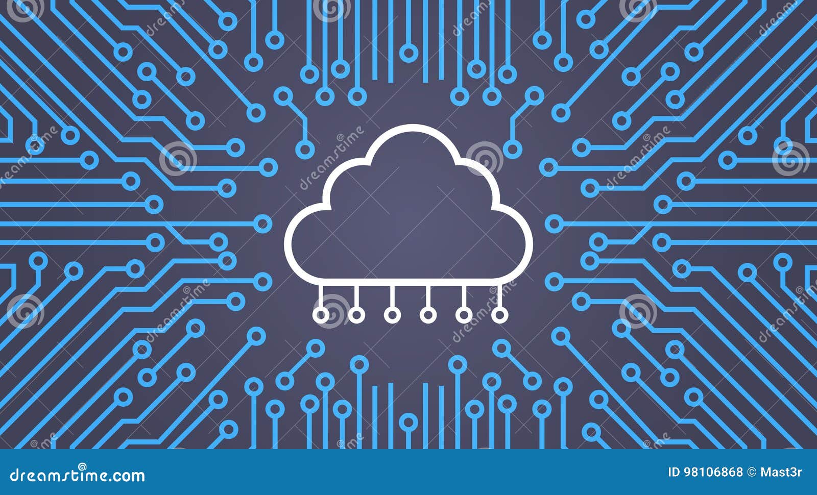 Cloud Database Over Computer Chip Moterboard Background Data Center ...