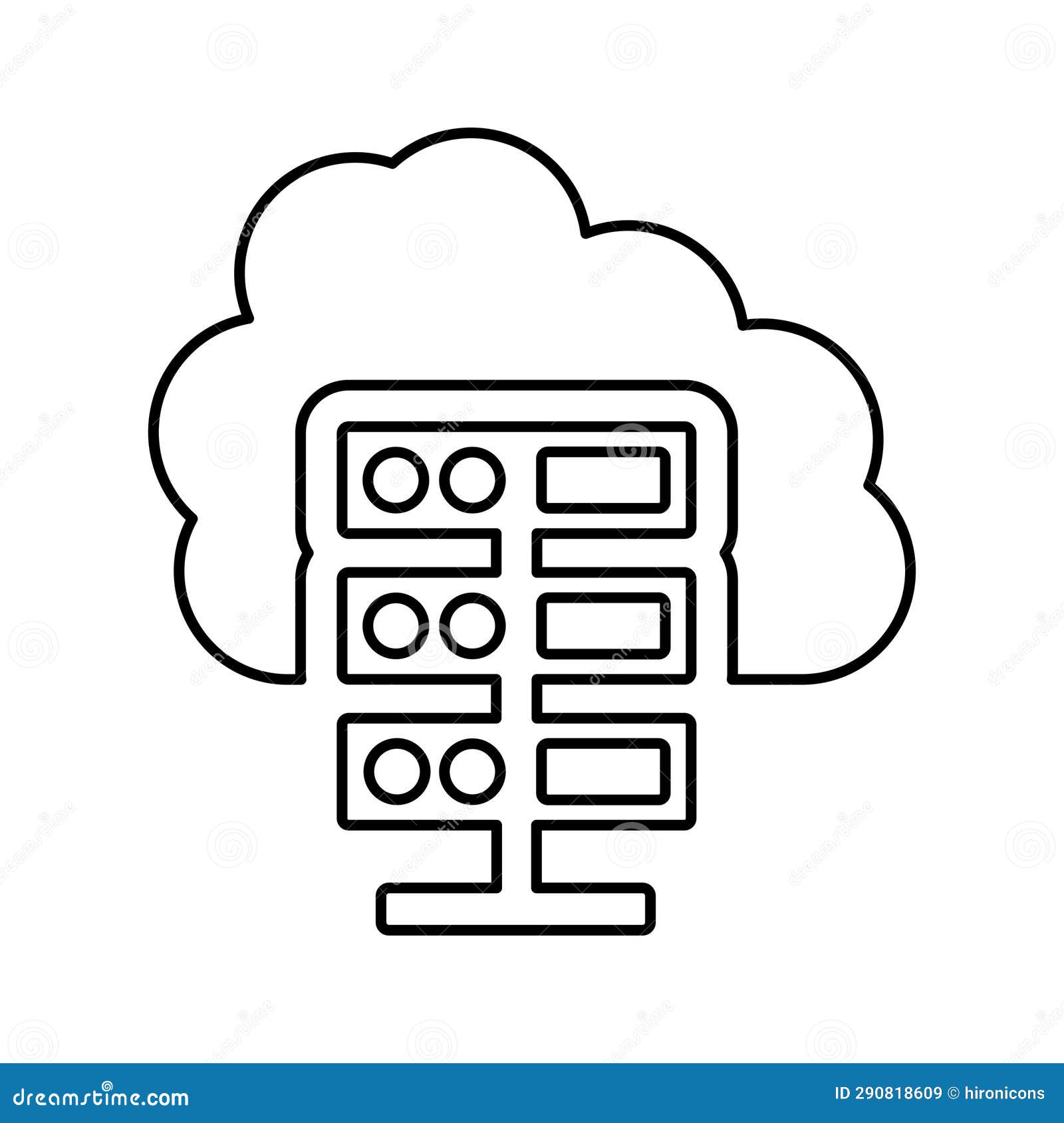Cloud, Database, Server Icon. Line Icon, Outline Symbol Stock Illustration - Illustration of ...
