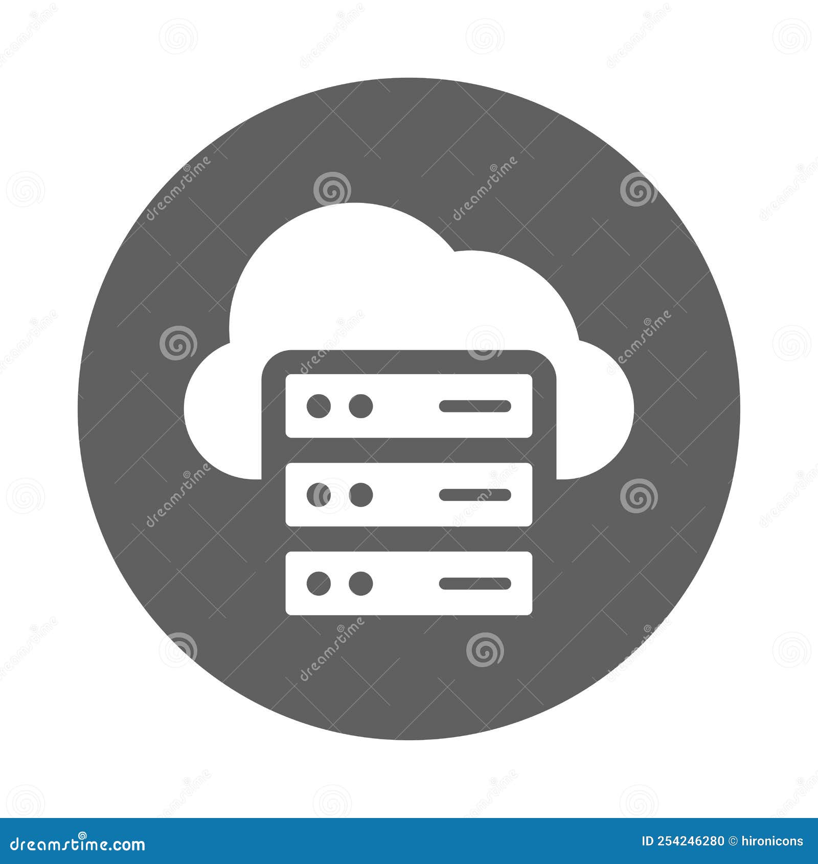 Cloud, Database, Storage Icon. Gray Vector Graphics Stock Vector - Illustration of computing ...