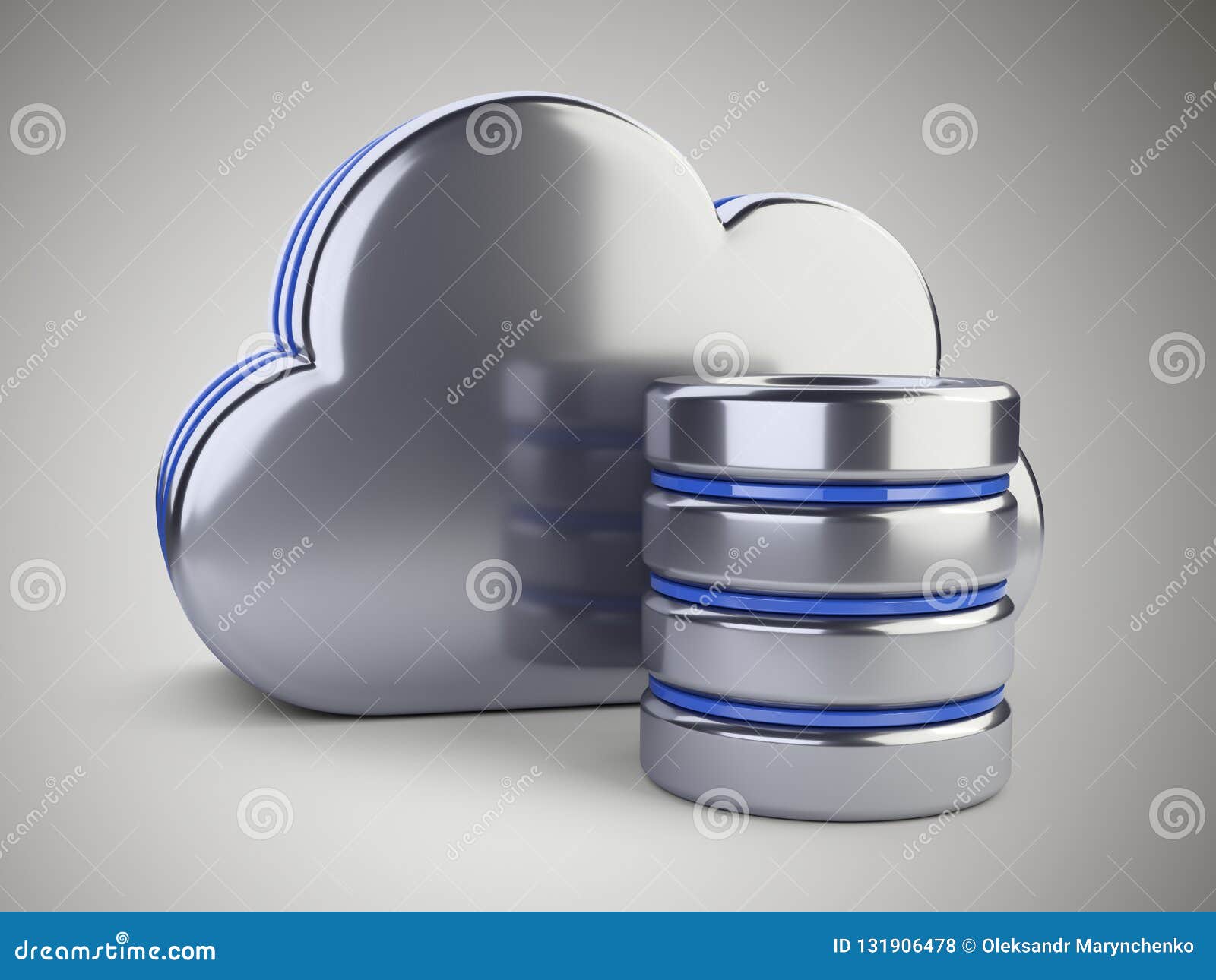 Cloud with Database Symbol. Computing and Storage Concept on a G Stock ...