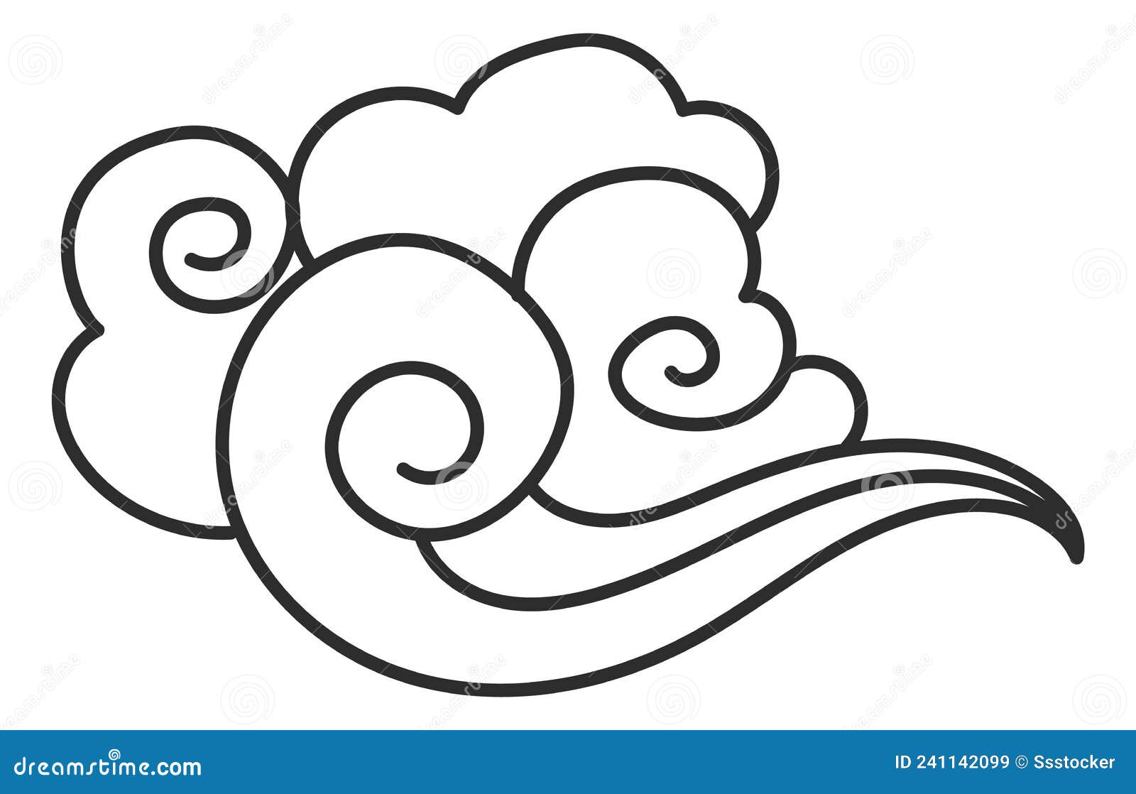 Cloud Decorative Element in Japanese Ink Calligraphy Style Stock ...