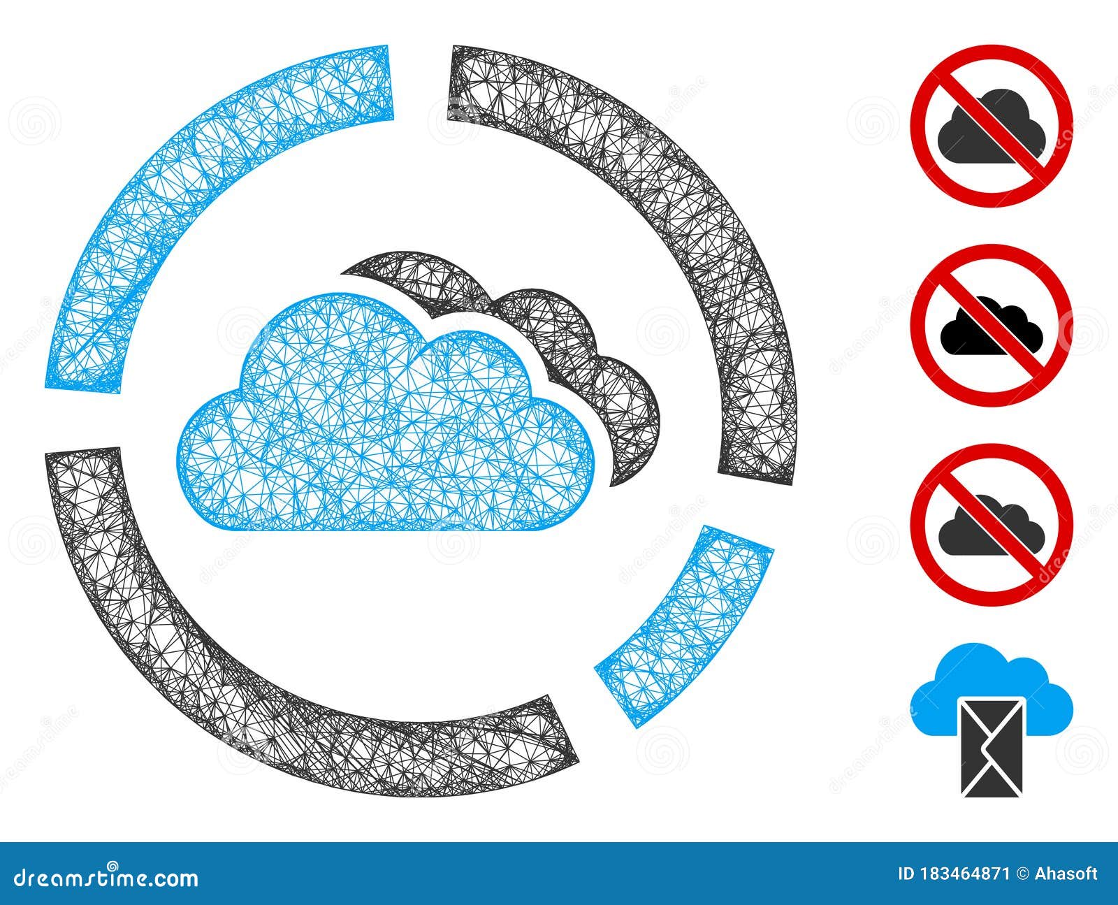 Cloud Diagrams Web Vector Mesh Illustration Stock Illustration ...