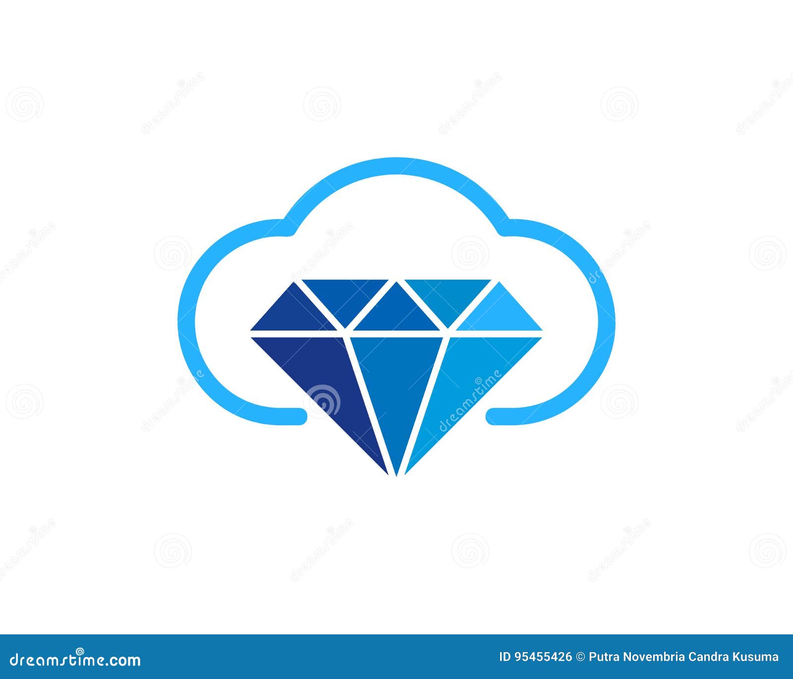 Cloud Diamond Icon Logo Design Element Stock Vector - Illustration of ...