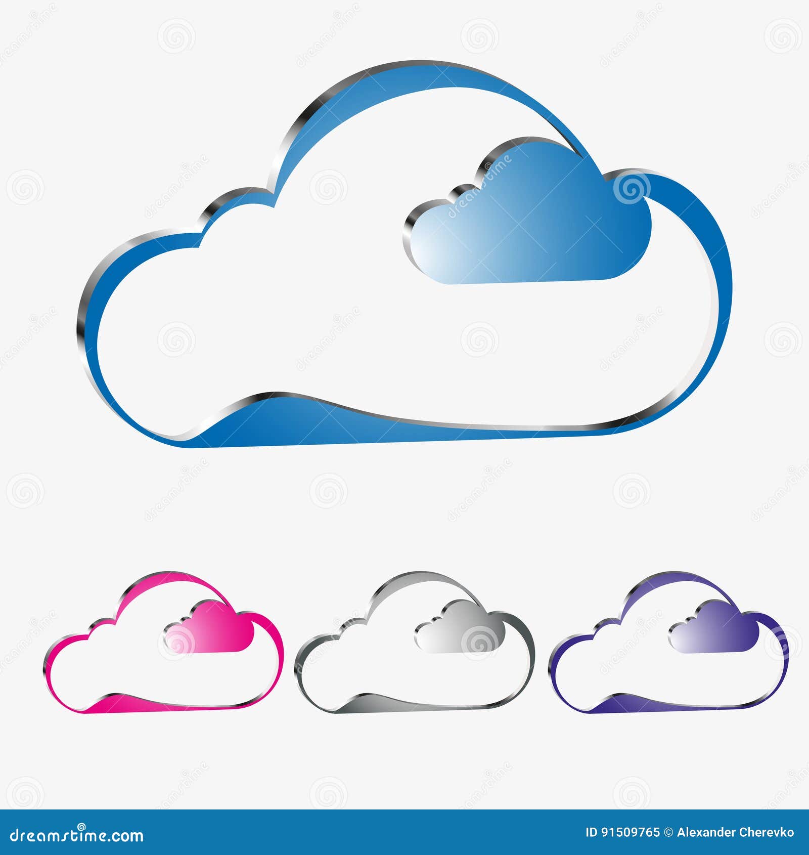 A Cloud of Different Colors, Set Stock Vector - Illustration of ...