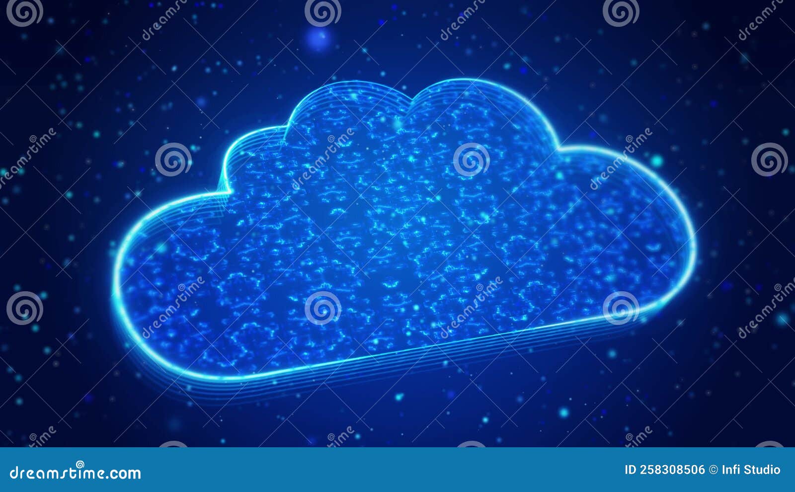 Cloud Digital Technology Virtual Screen HUD Hologram Hi Tech Concept ...