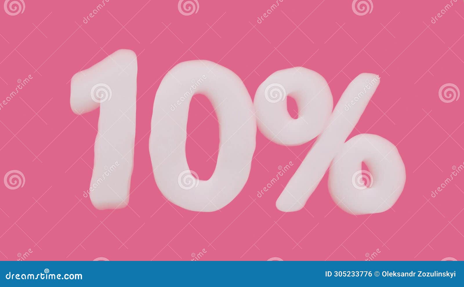Cloud 10 Discount Rotate on Light Red Back 3d Stock Illustration ...