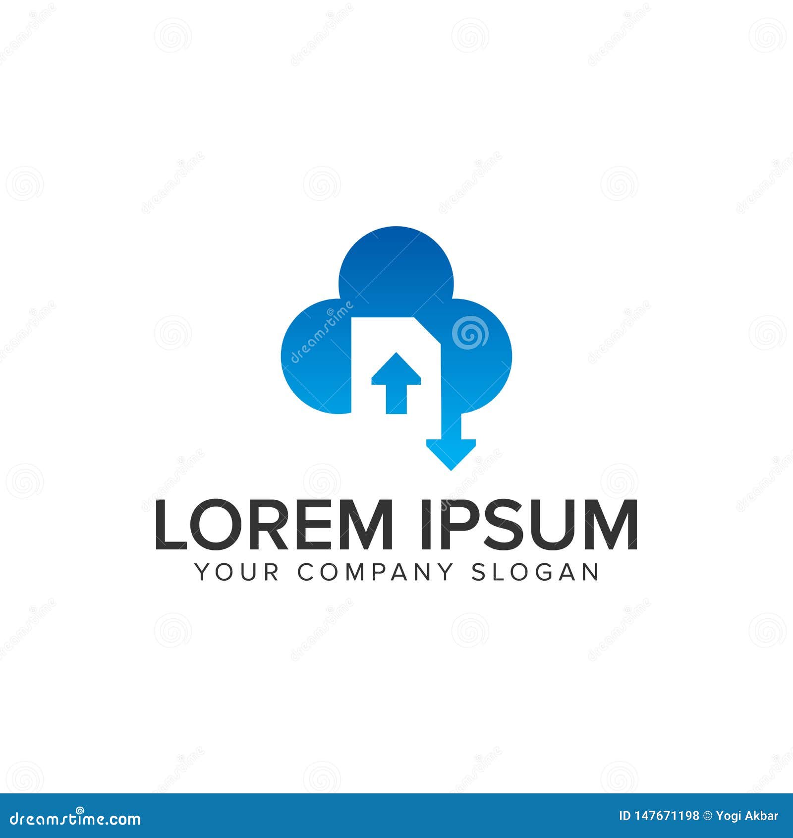 Cloud Document Download Upload Logo Stock Vector - Illustration of ...