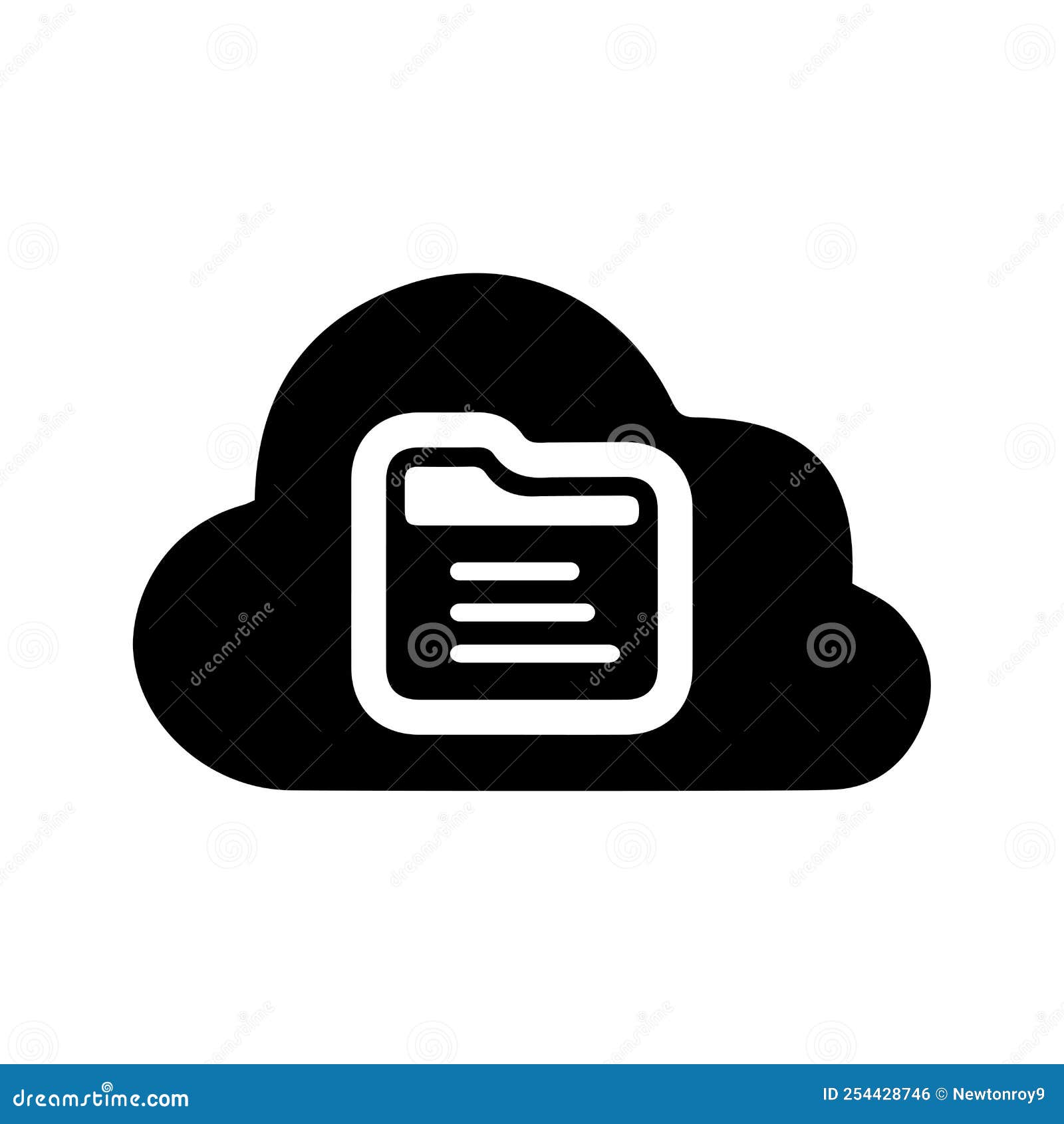 Cloud, Document, File Icon. Black Vector Design Stock Vector ...