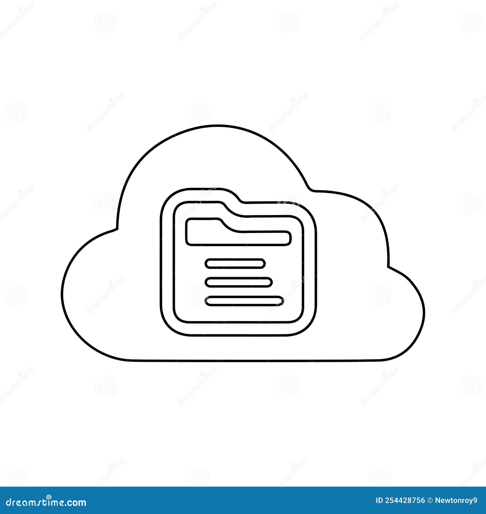 Cloud, Document, File Icon. Outline Vector Design Stock Vector ...