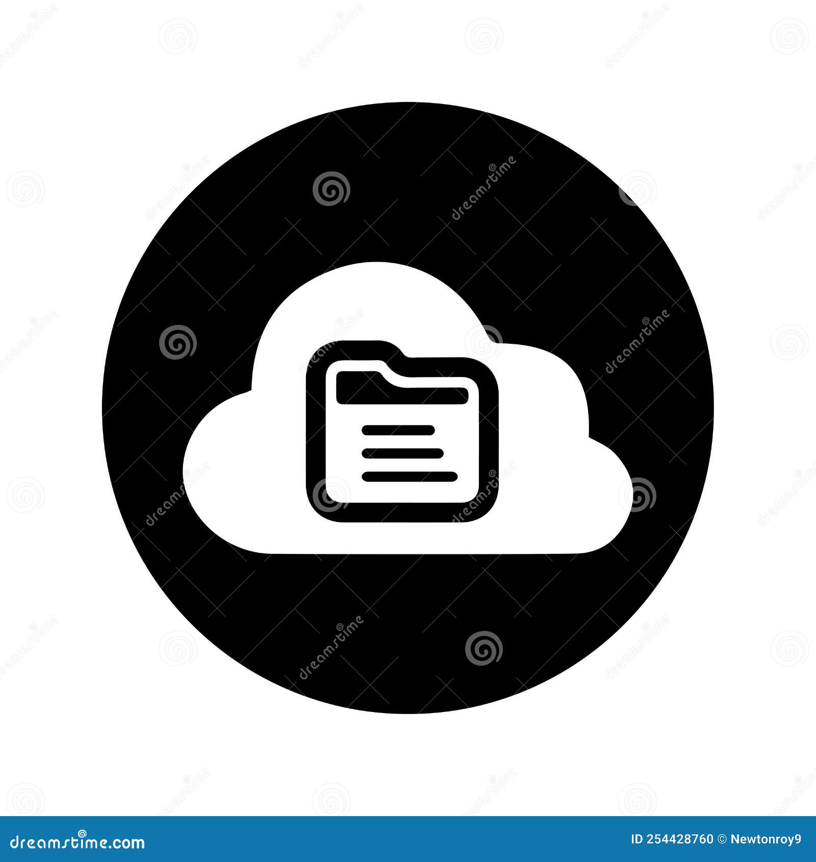 Cloud, Document, File Icon. Rounded Vector Graphics Stock Vector ...