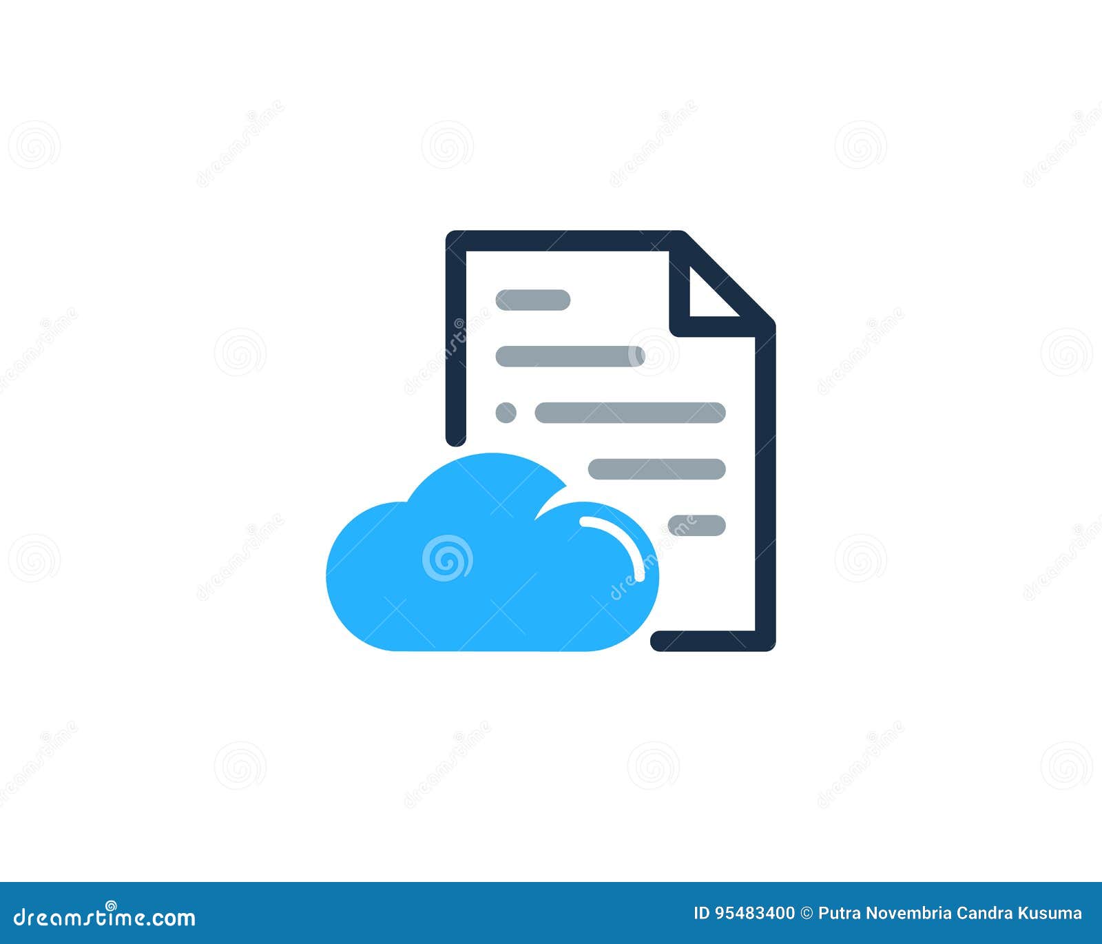 Cloud Document Icon Logo Design Element Stock Vector - Illustration of ...