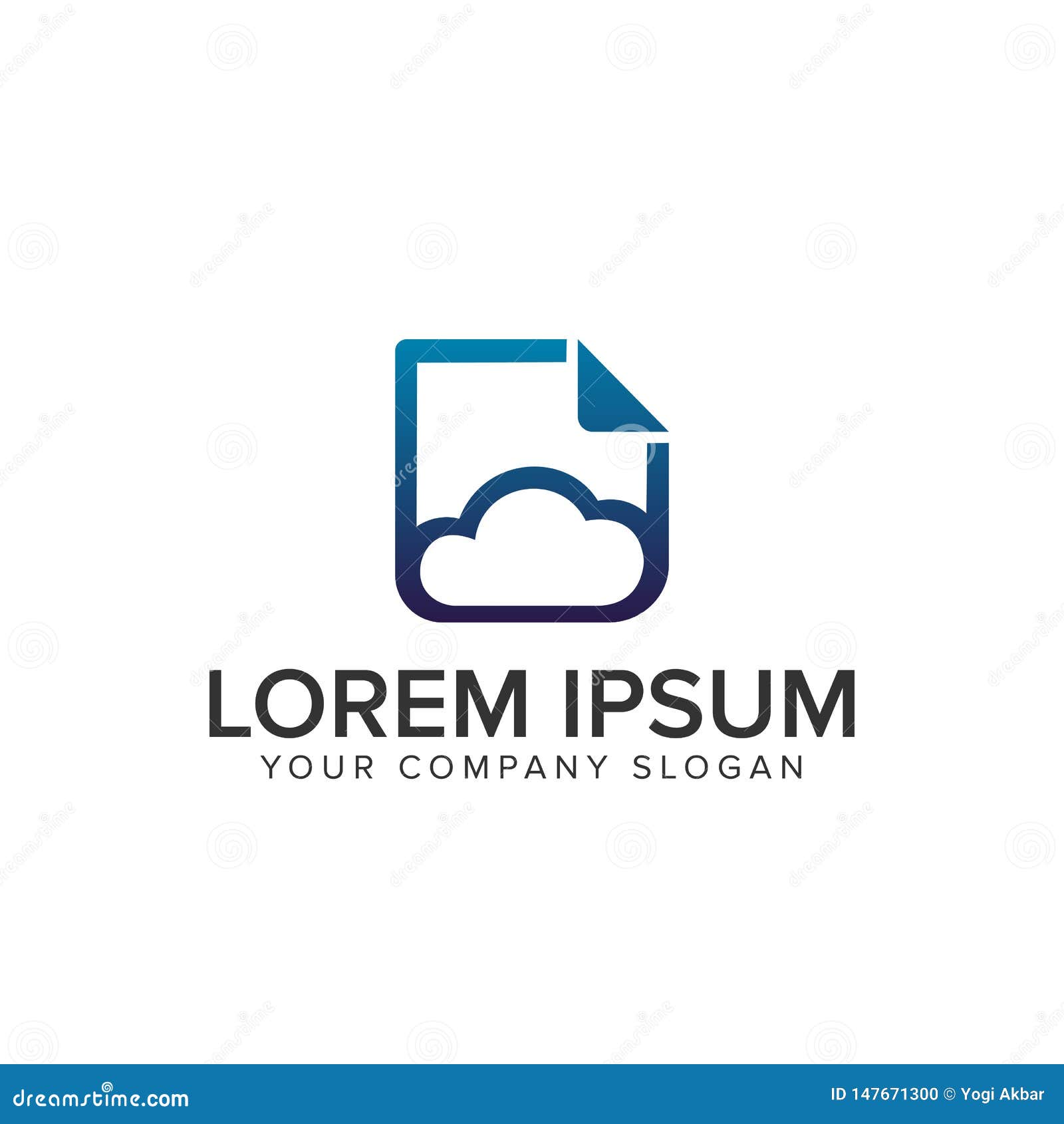 Cloud document Logo stock vector. Illustration of icon - 147671300