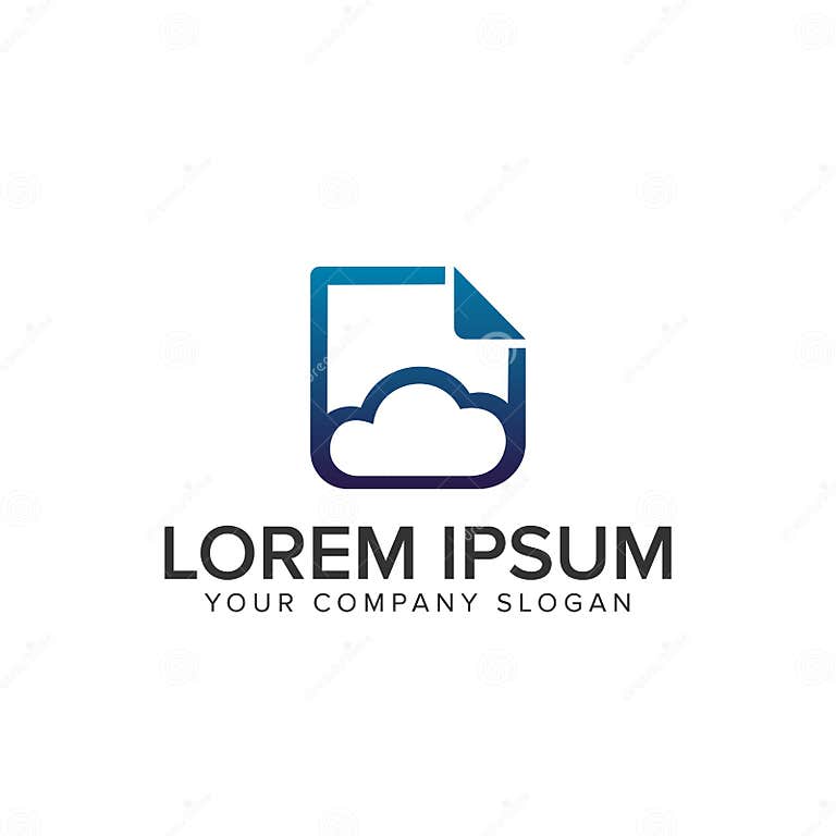 Cloud document Logo stock vector. Illustration of icon - 147671300