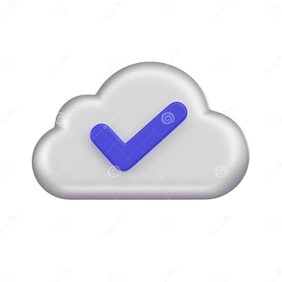 Cloud Done with Check Approve 3d Icon Stock Image - Illustration of graphic, choice: 298243875