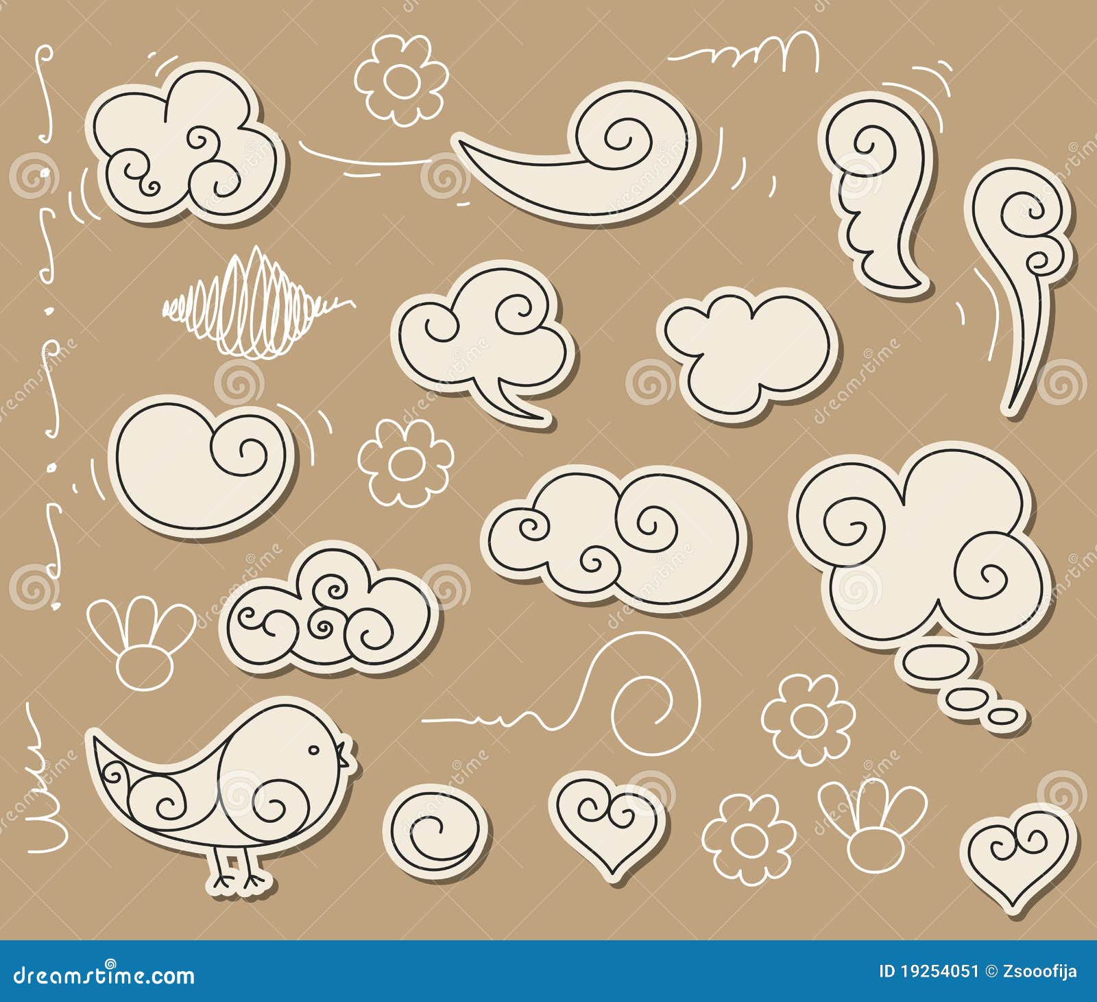 Cloud doodle stock vector. Illustration of decorative - 19254051