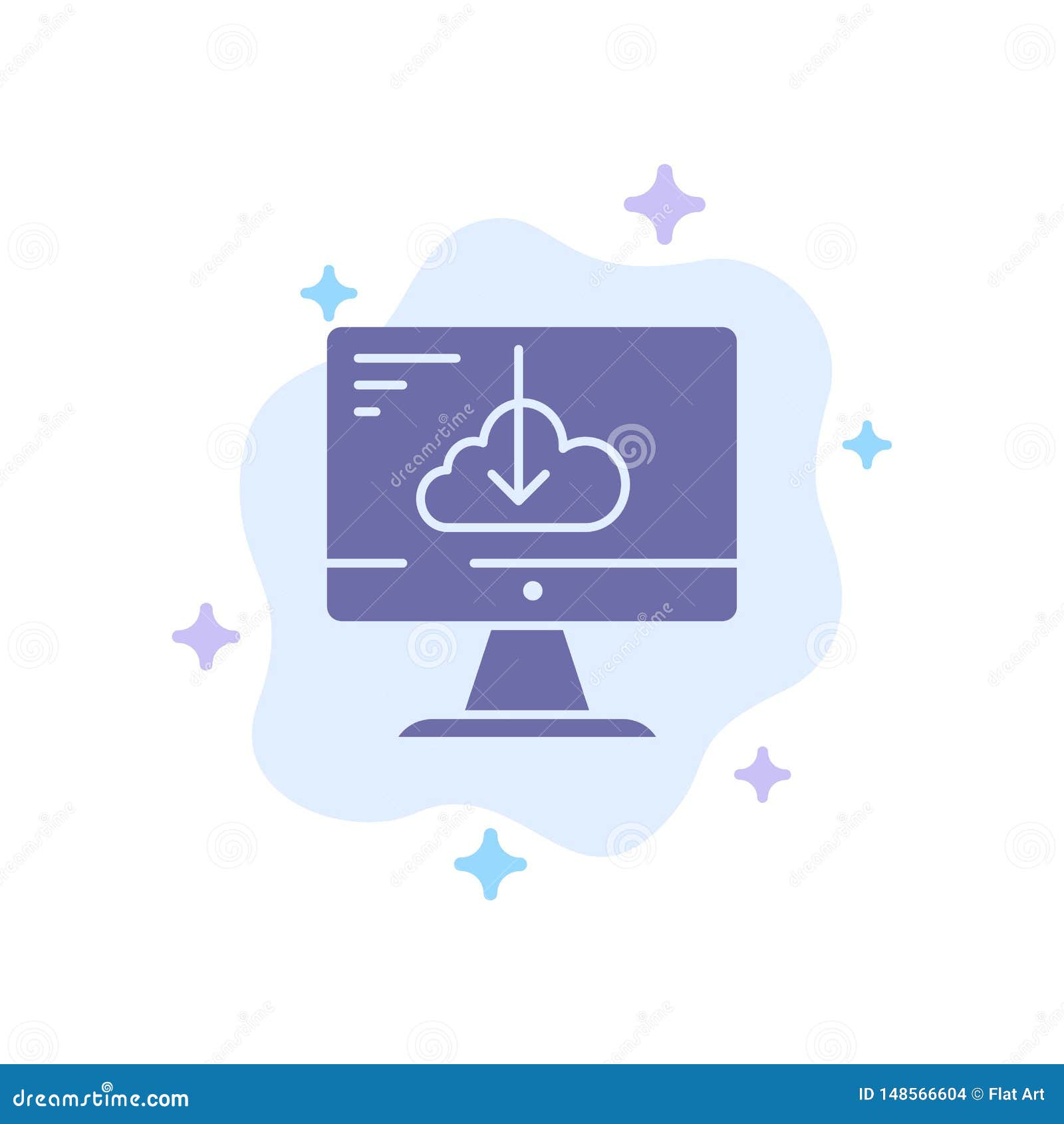 Cloud, Download, Driver, Install, Installation Blue Icon on Abstract ...
