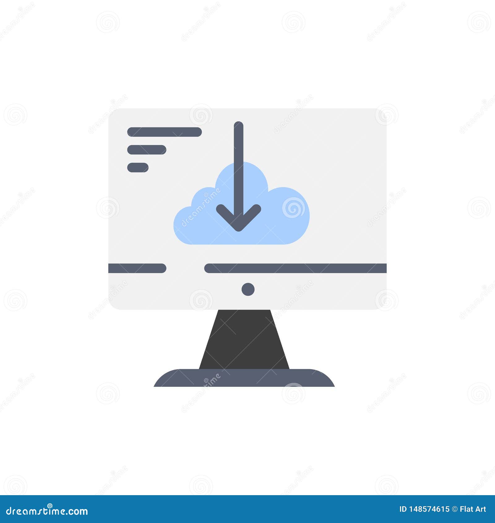 Cloud, Download, Driver, Install, Installation Flat Color Icon. Vector ...