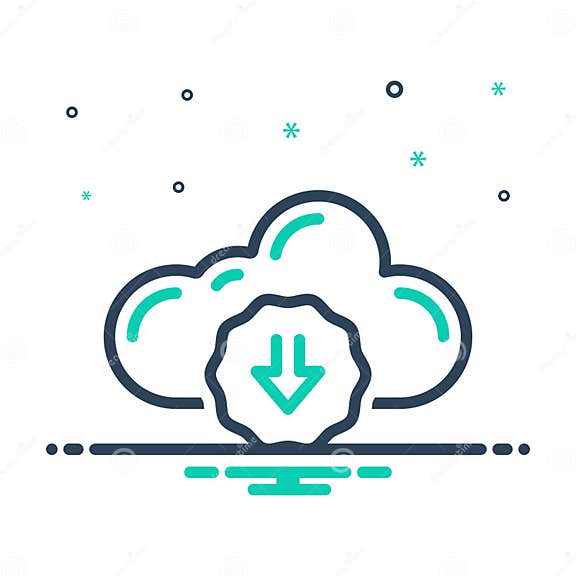Mix Icon for Cloud Download, Cloud and Data Stock Illustration ...