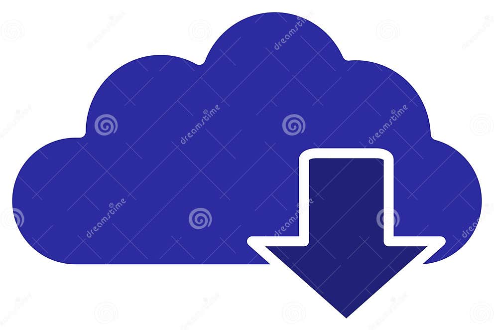 Cloud Download Icon, Cloud Icon with an Arrow Down Stock Vector ...