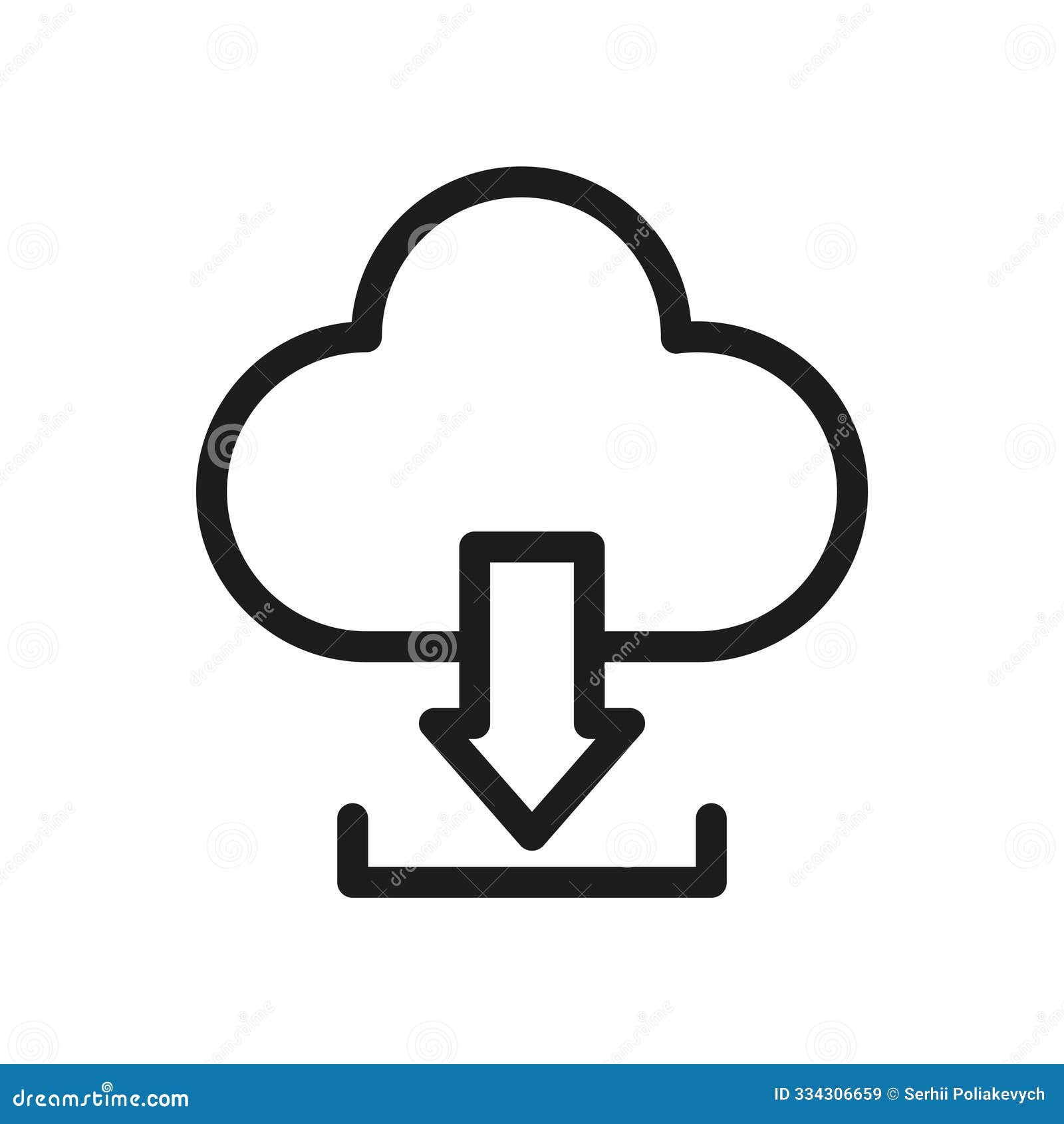 Cloud Download Icon. Arrow Pointing Down. Data Transfer Symbol. Vector ...