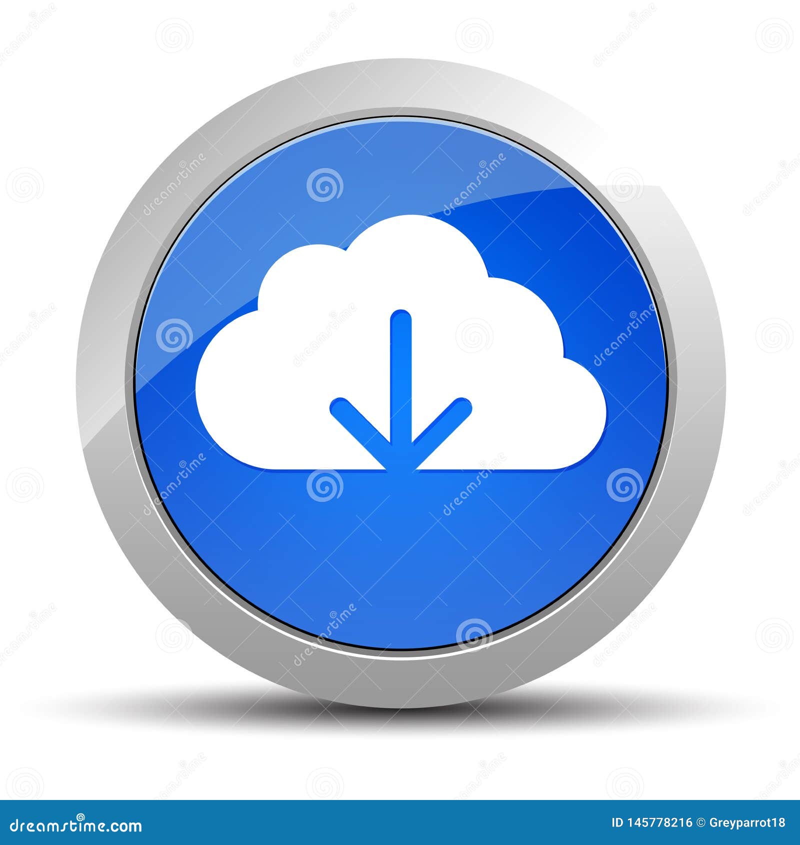 Cloud Download Icon Blue Round Button Illustration Stock Illustration ... Cloud Download Icon Blue Round Button Illustration Stock Illustration ...