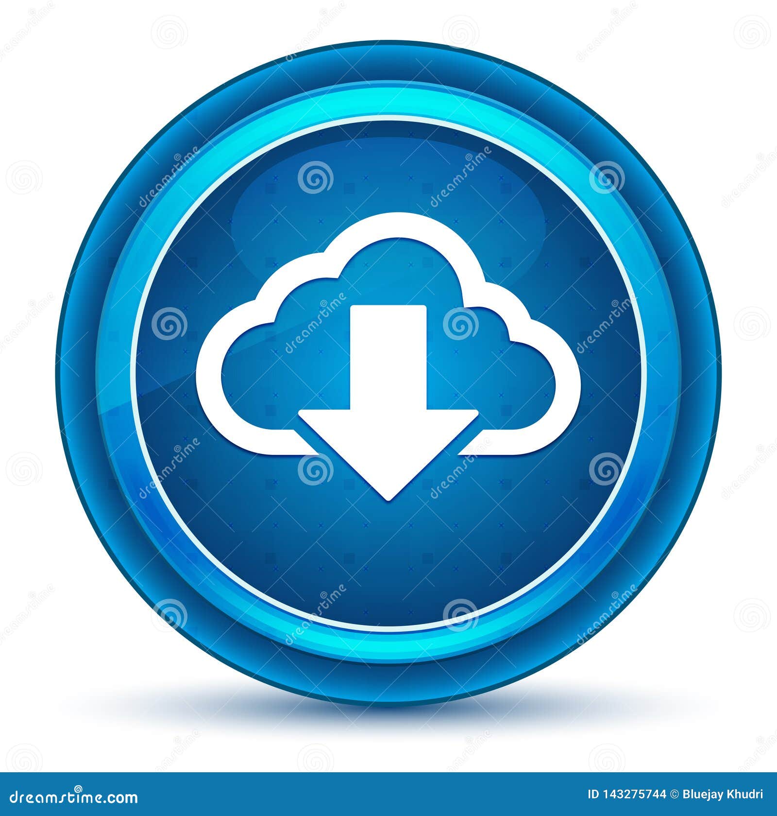Cloud Download Icon Eyeball Blue Round Button Stock Illustration ...