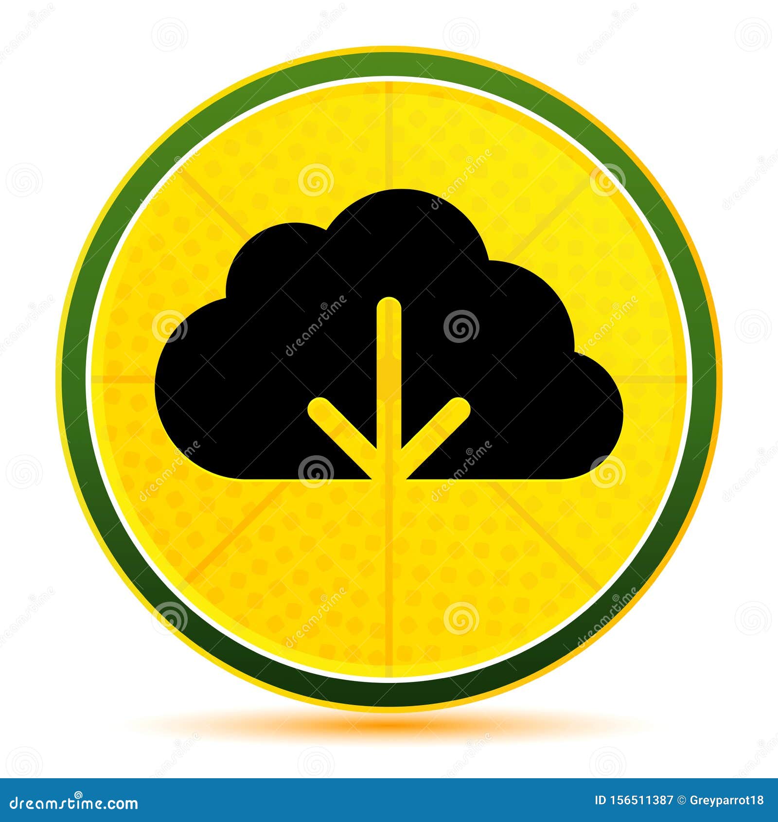 Cloud Download Icon Lemon Lime Yellow Round Button Illustration Stock ...