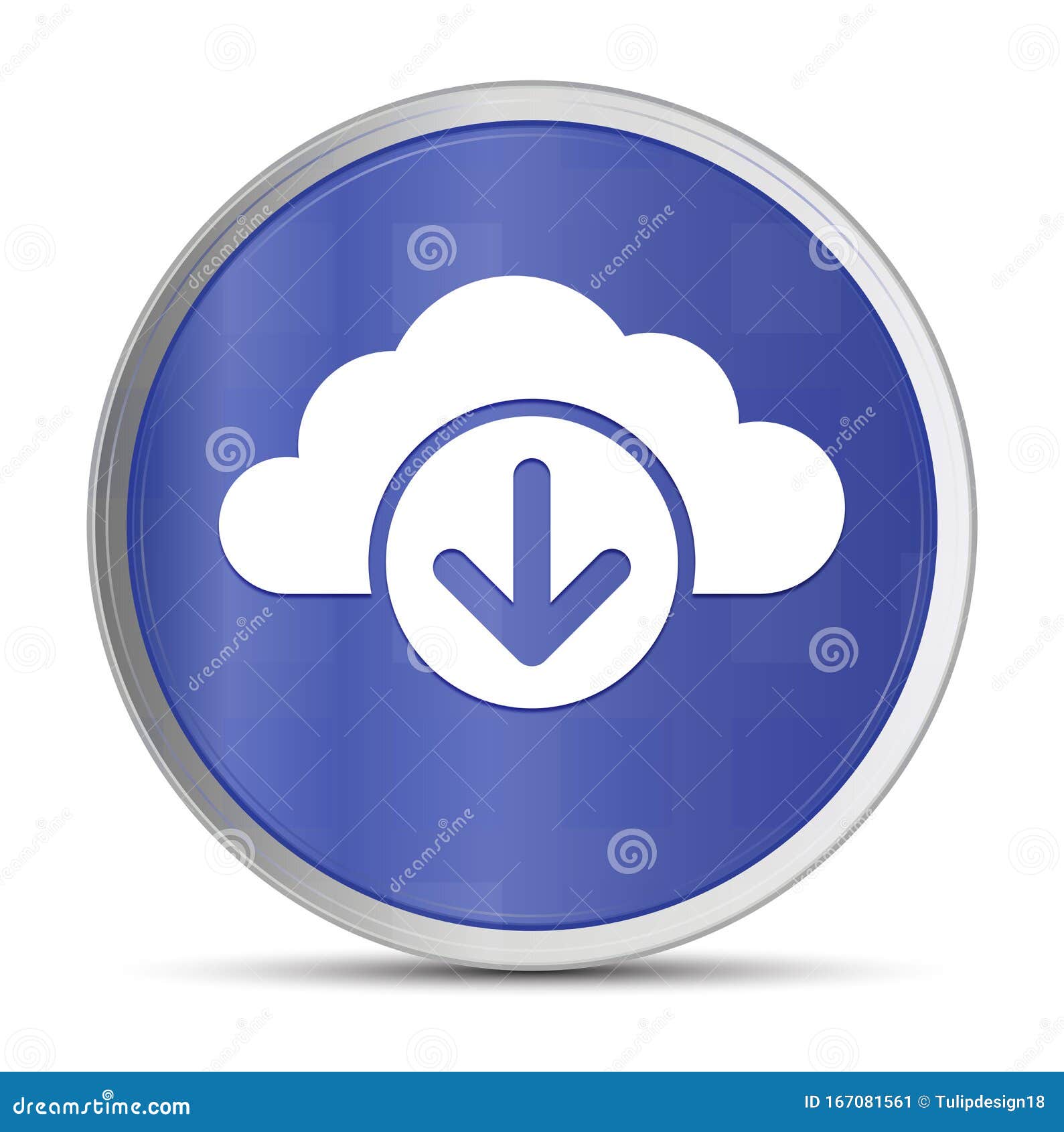 Cloud Download Icon Prime Blue Round Button Vector Illustration Design ...