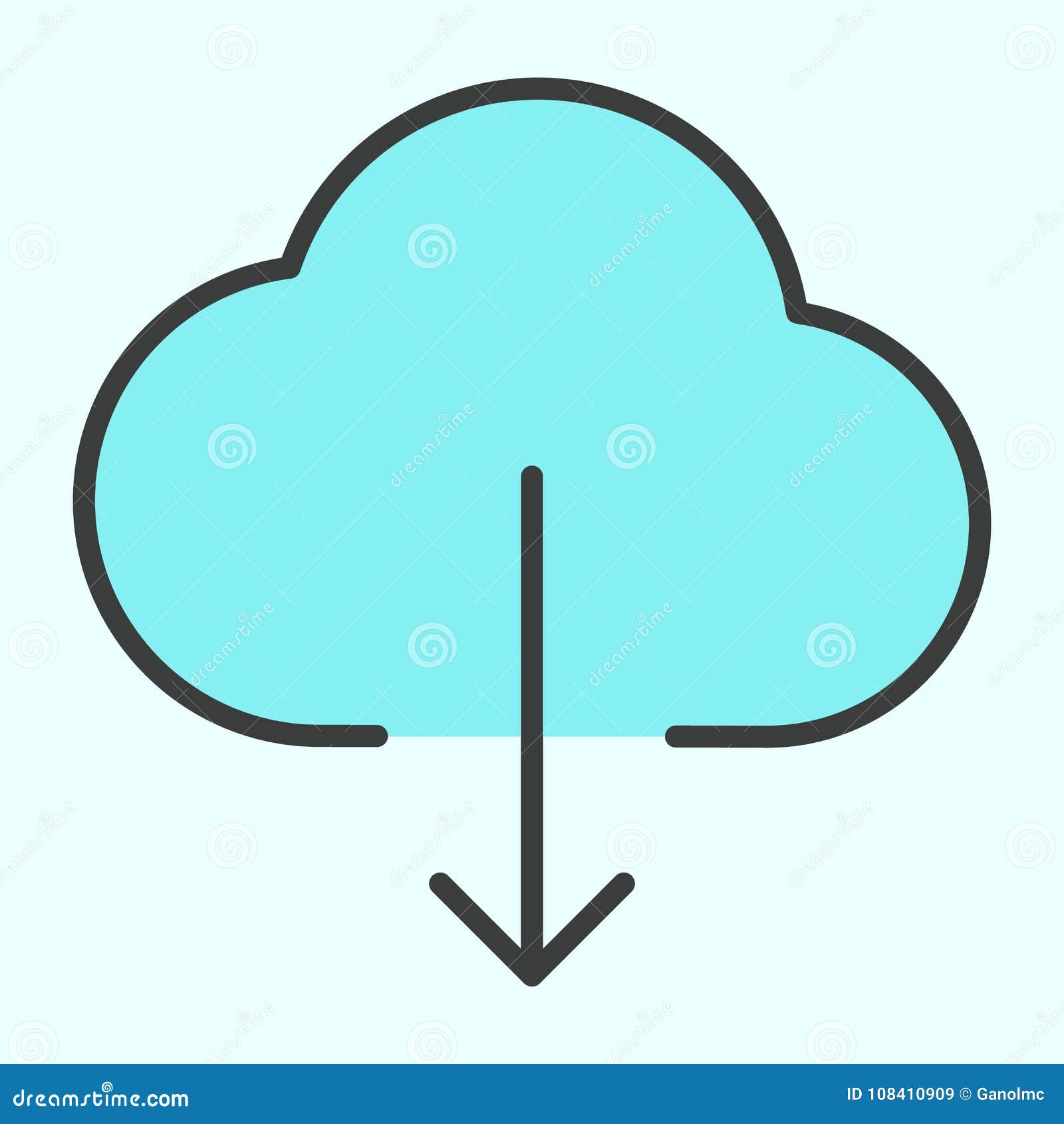 Cloud Download Line Icon. Vector Simple Minimal 96x96 Pictogram Stock ...